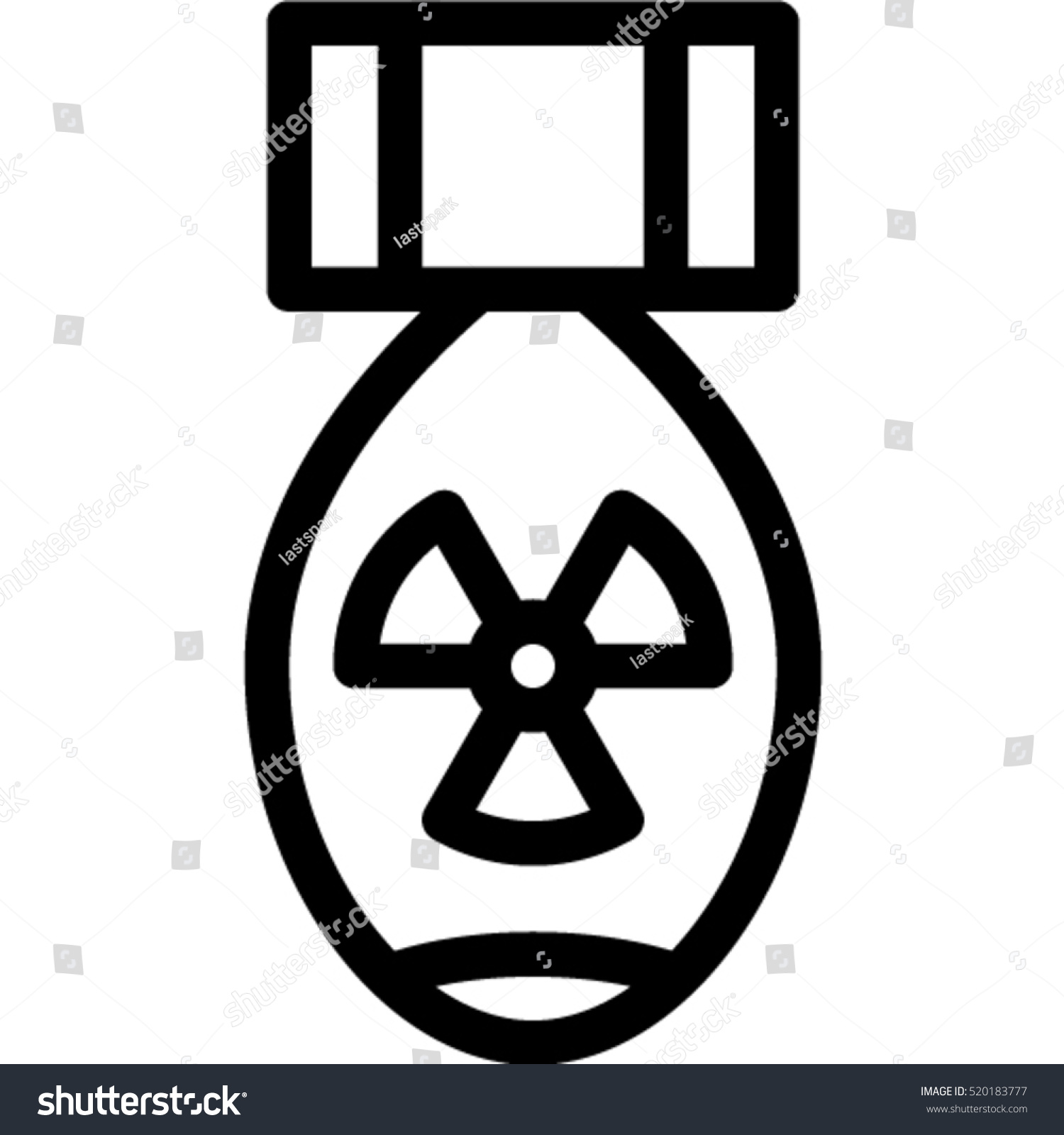 Nuclear Bomb Icon Stock Vector (Royalty Free) 520183777
