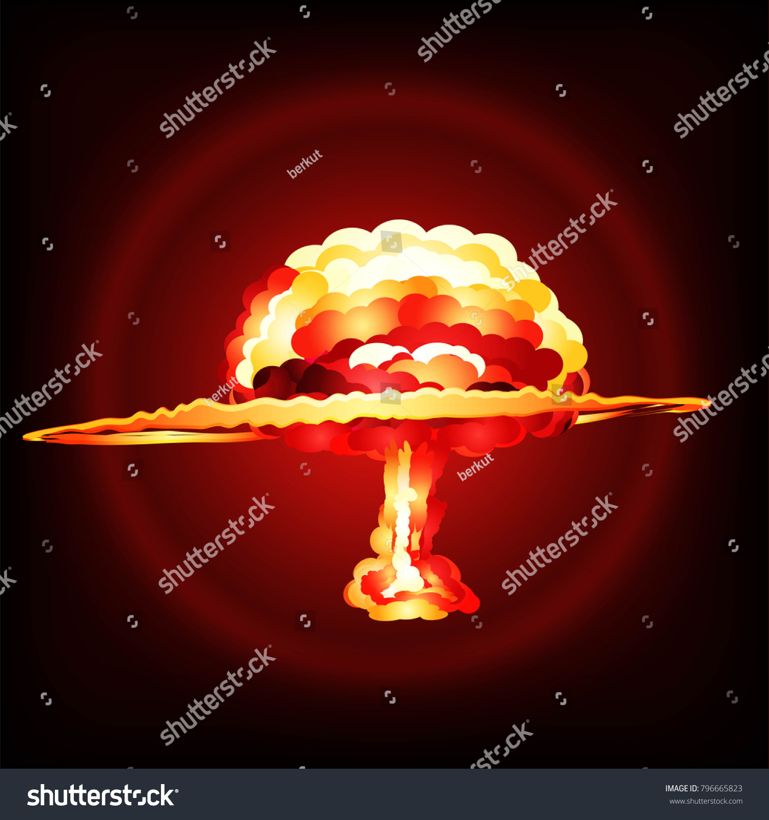 Nuclear Explosion Cartoon Vector Illustration Stock Vector (Royalty ...