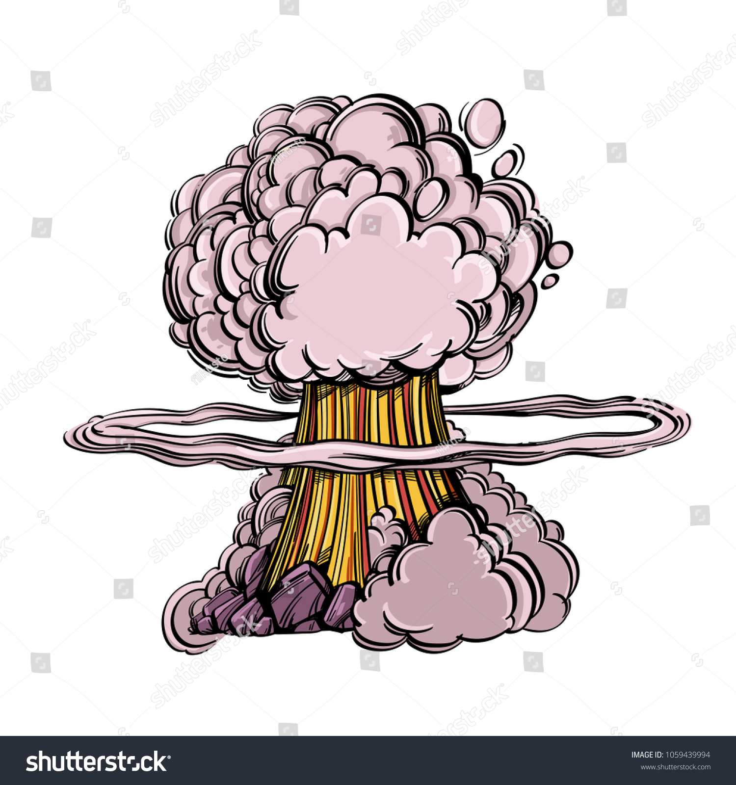 Nuclear Explosion Vector Illustration Isolated On: vetor stock (livre ...
