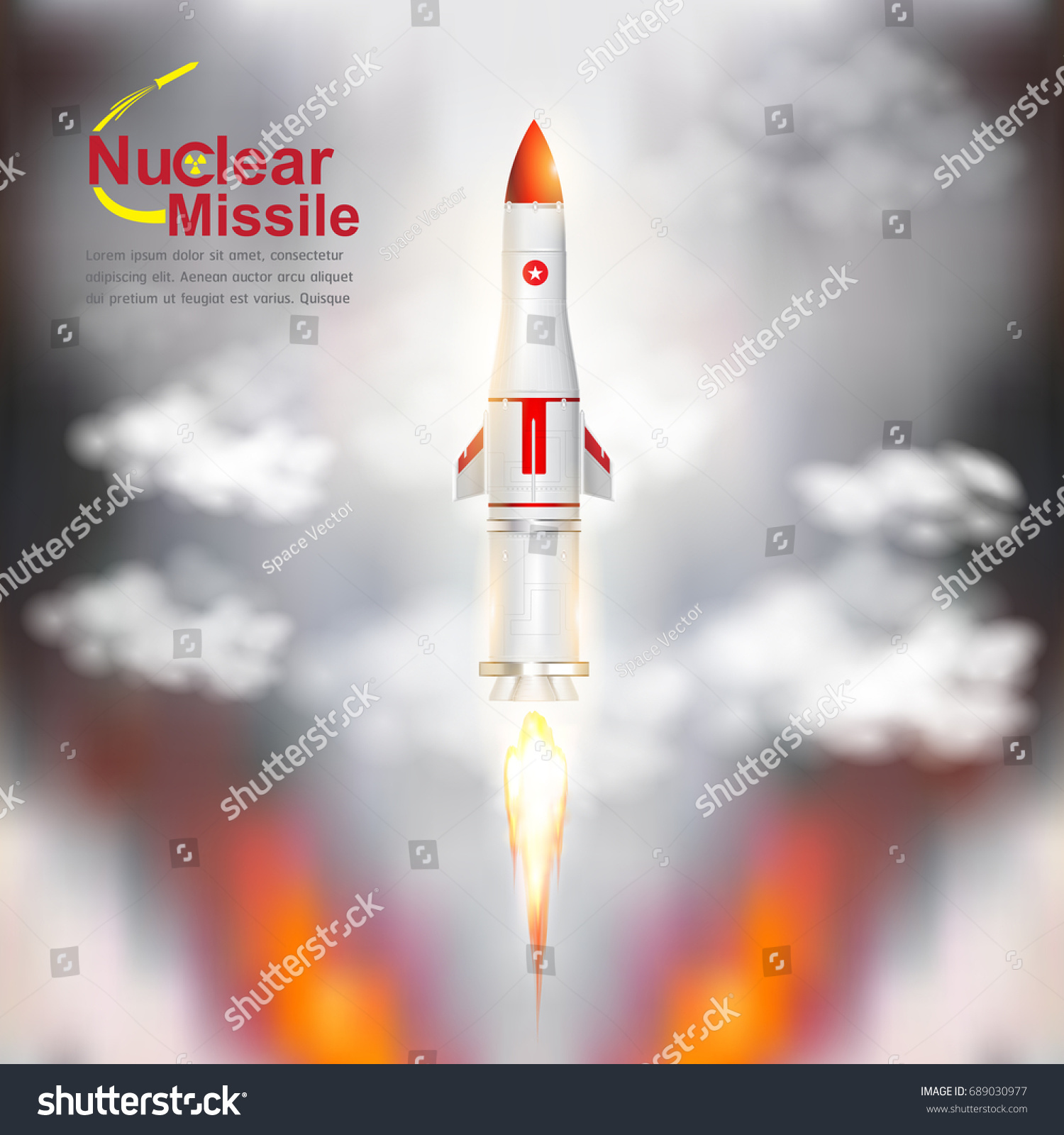 Nuclear Missile Vector Stock Vector (Royalty Free) 689030977