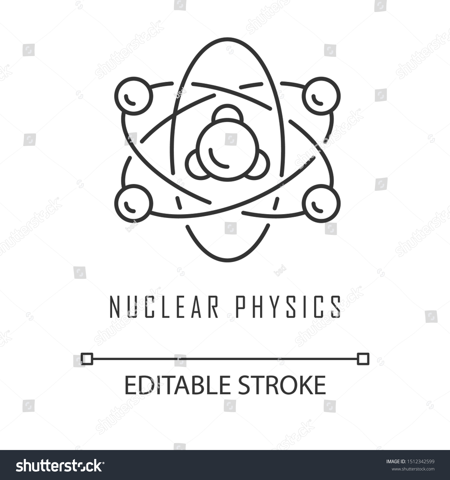Nuclear Physics Linear Icon Atomic Structure Stock Vector (Royalty Free ...