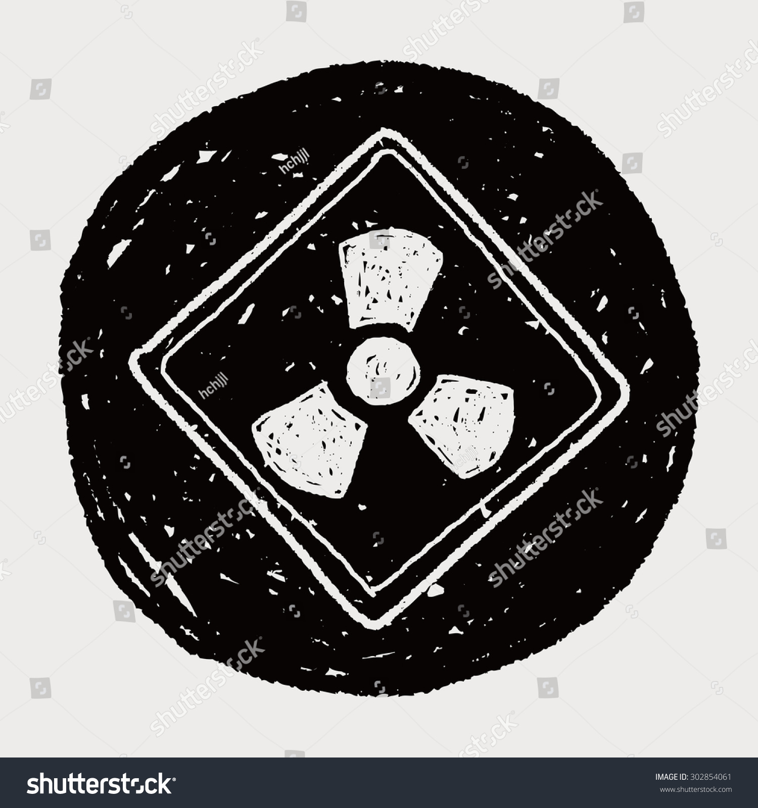 Nuclear Power Sign Doodle Stock Vector (Royalty Free) 302854061 ...