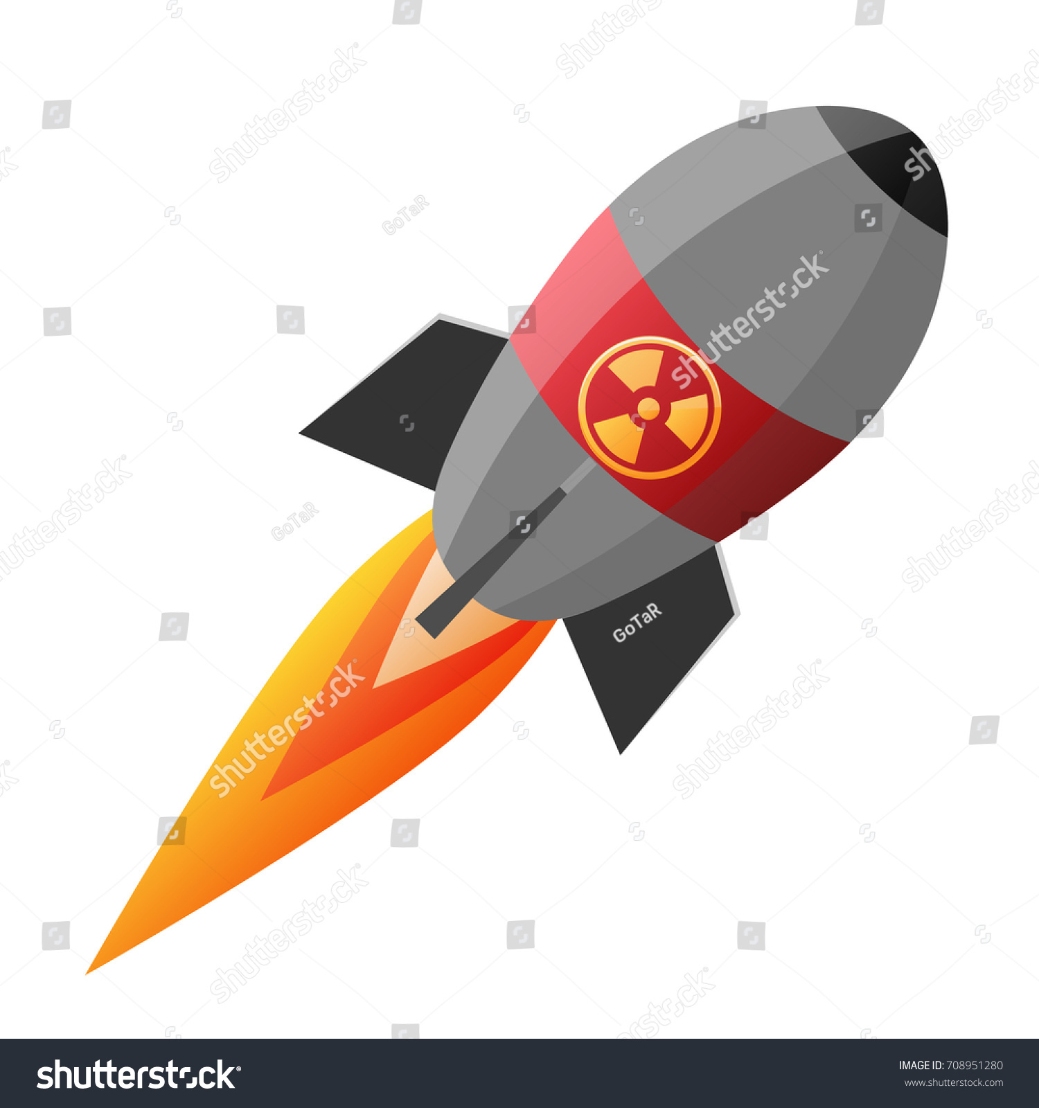 Nuclear Rocket Nuclear Weapons Bomb Vector: เวกเตอร์สต็อก (ปลอดค่าลิขสิทธิ์) 708951280