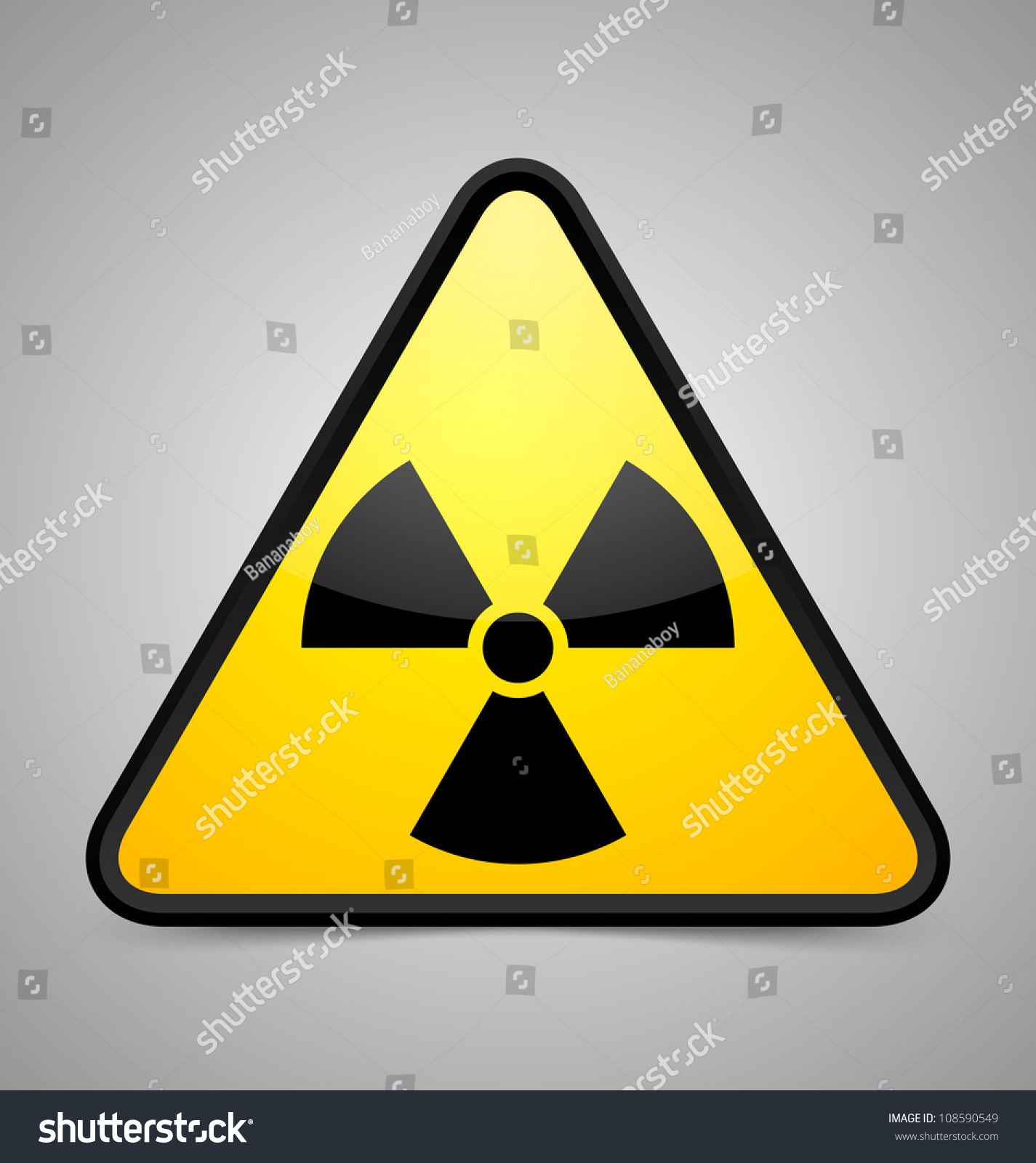 Nuclear Symbol Isolated On Grey Background Stock Vector (Royalty Free ...