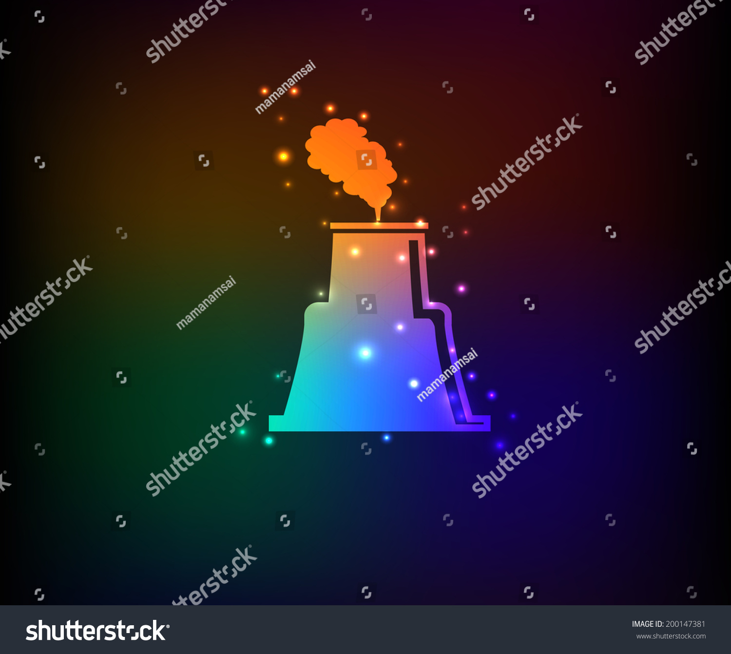 Nuclear Symbolrainbow Vector Stock Vector (Royalty Free) 200147381 ...