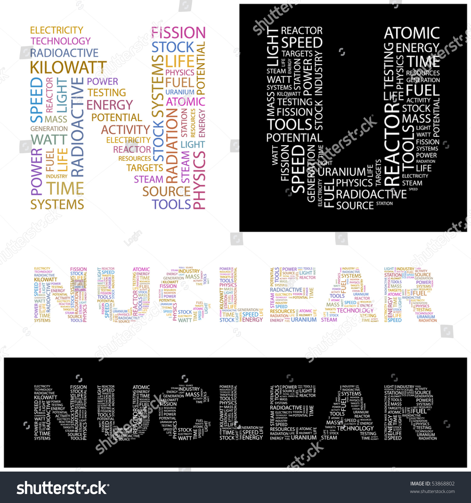 Nuclear Word Collage Vector Illustration Stock Vector (Royalty Free ...