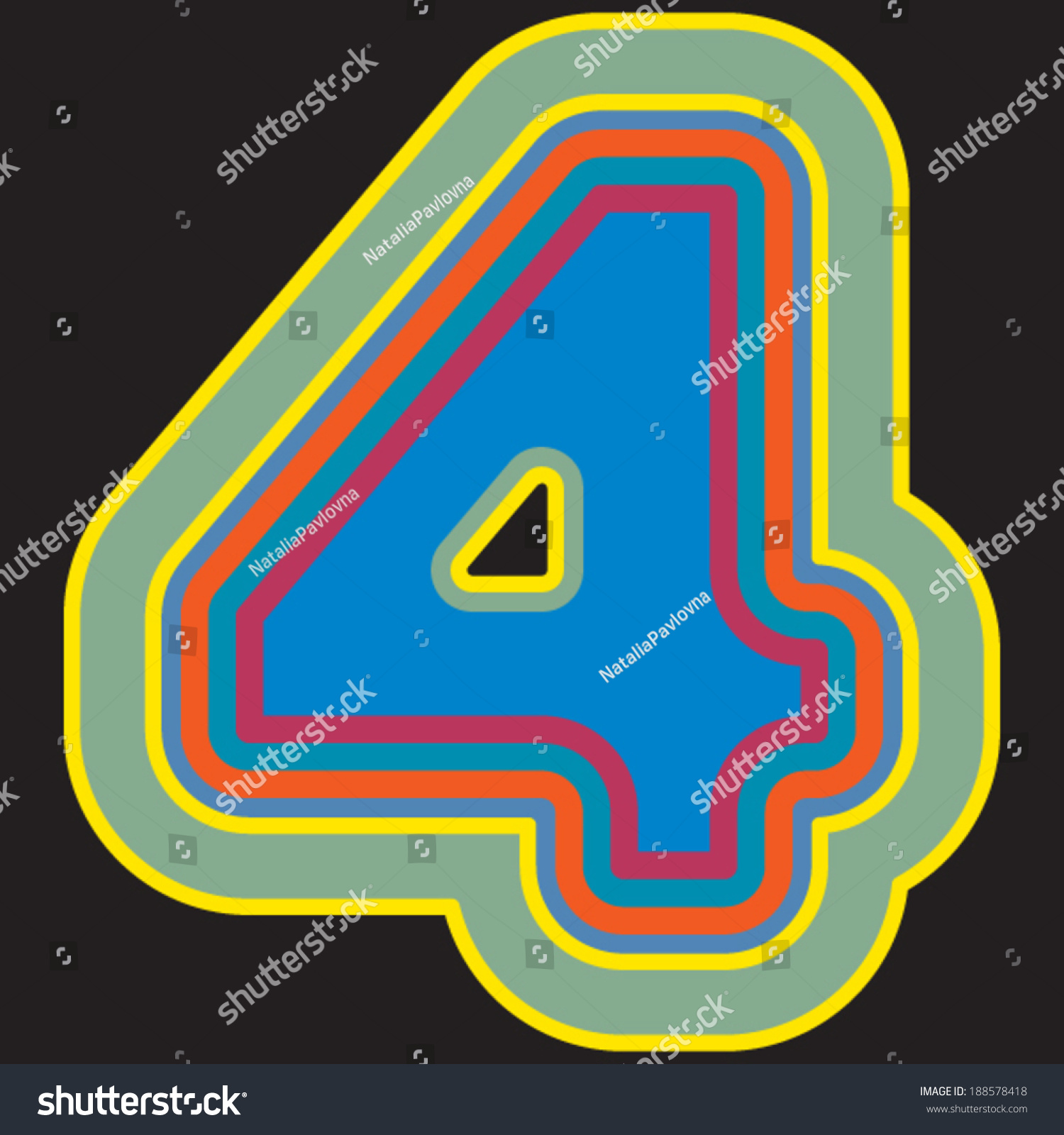 Number 4 Stock Vector (Royalty Free) 188578418