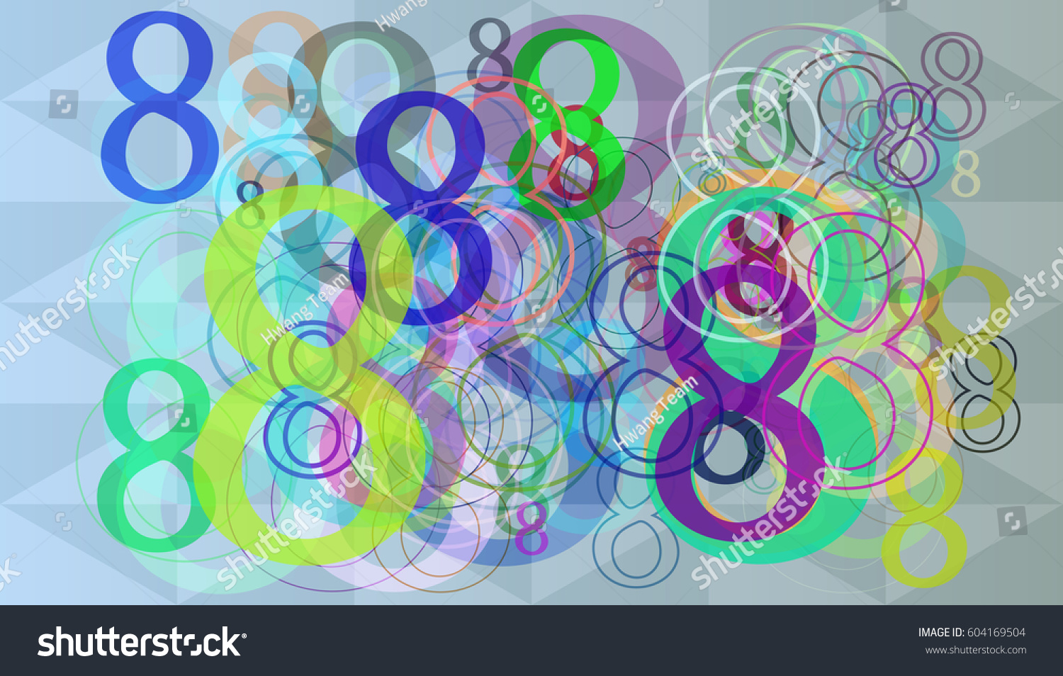 Number 8 Art Design: vector de stock (libre de regalías) 604169504 ...