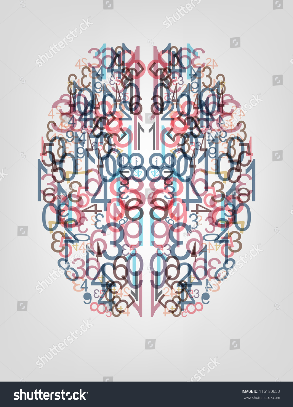 Number Background Digital Brain Stock Vector (Royalty Free) 116180650 ...