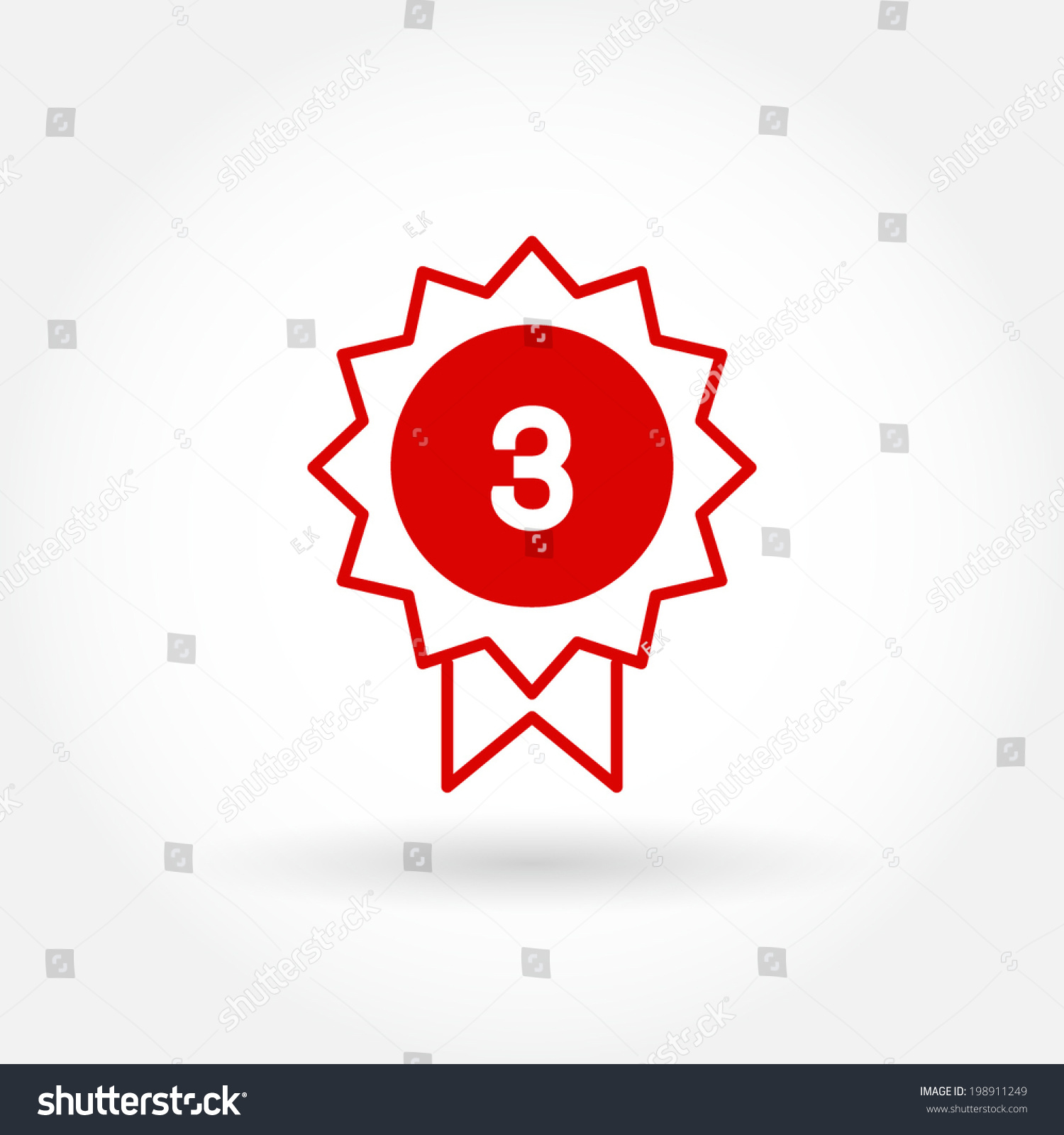 Number 3 Badge Vector Illustration Stock Vector (Royalty Free) 198911249