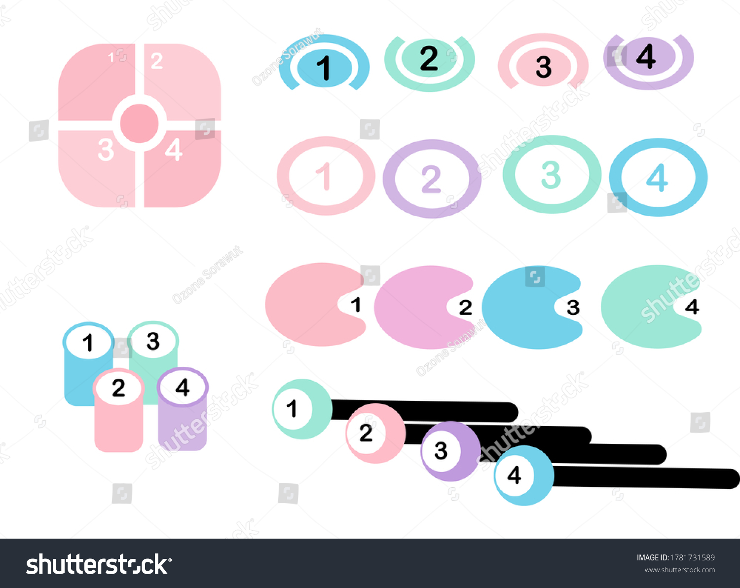 Número de puntos fijados. Vector de: vector de stock (libre de regalías ...