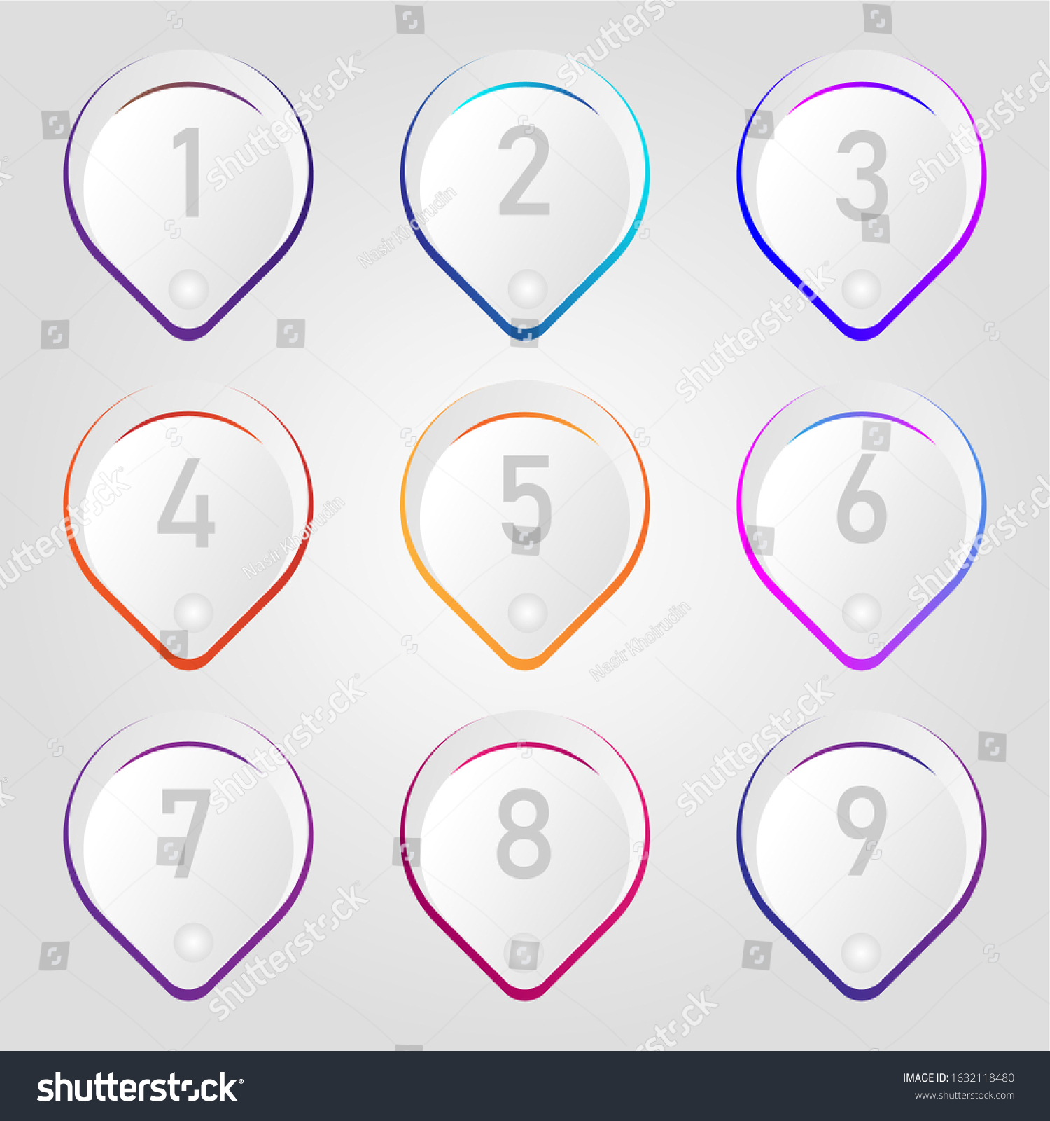 Number Bullet Points Set 1 9 Stock Vector (Royalty Free) 1632118480 ...