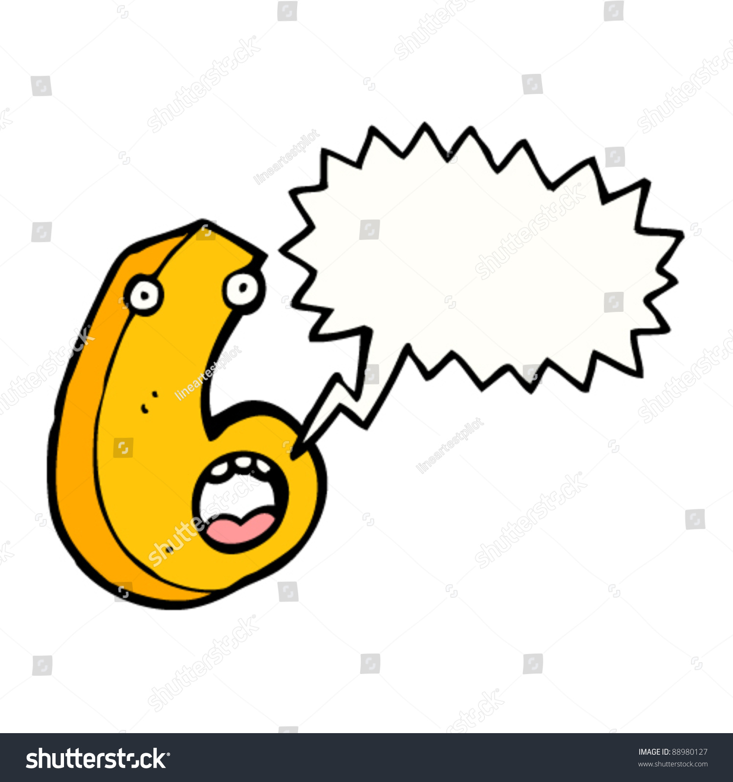 Number 6 Cartoon Character Stock Vector (Royalty Free) 88980127