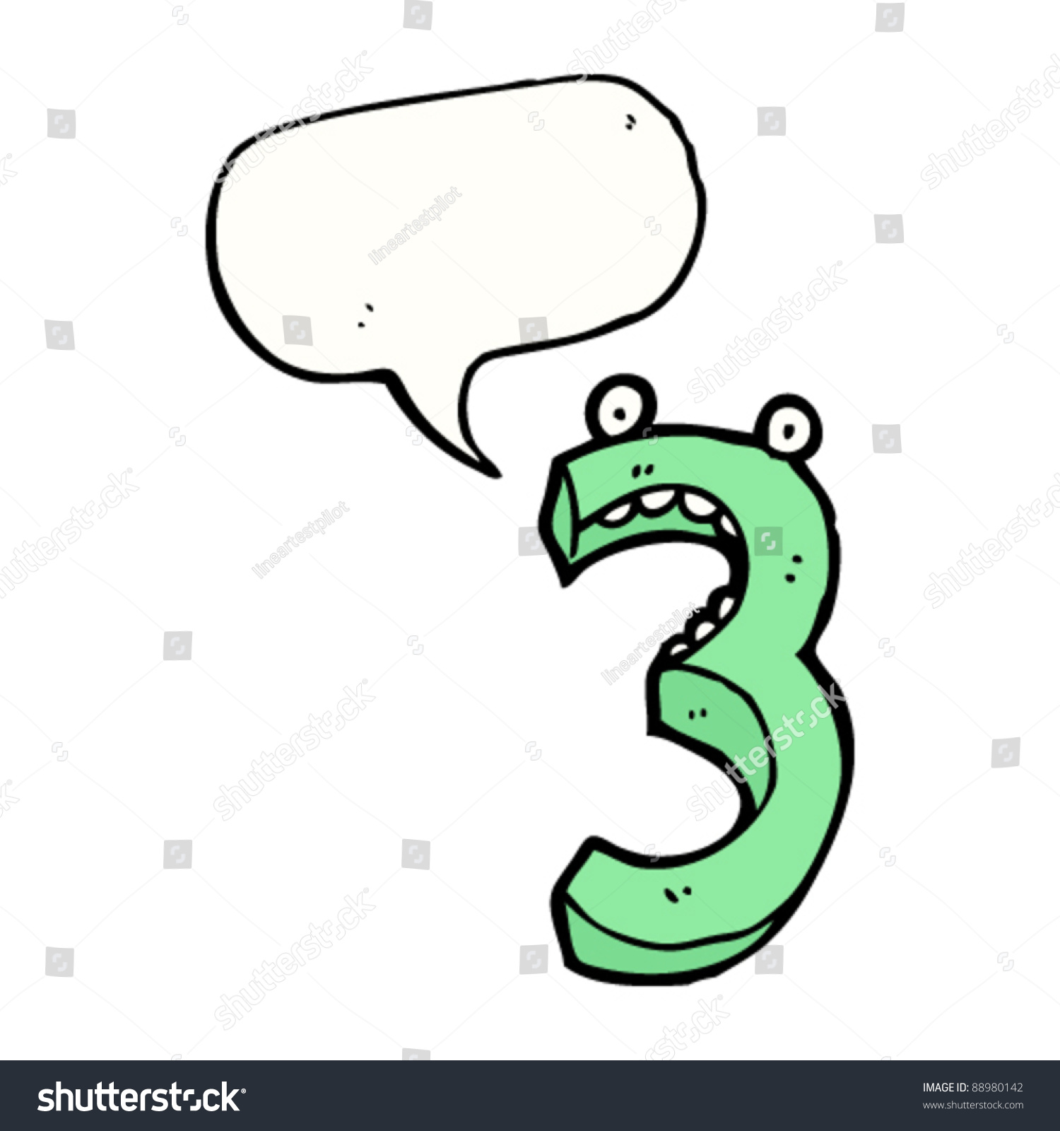 Number 3 Cartoon Character Stock Vector (Royalty Free) 88980142 ...