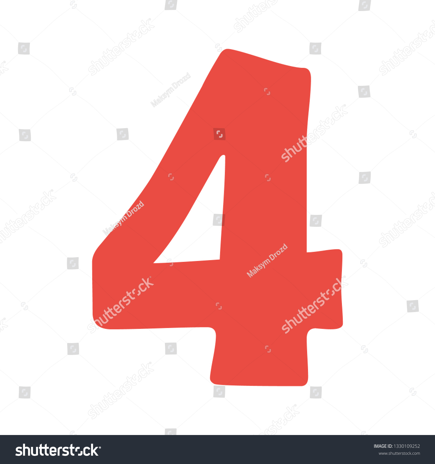 Number 4 Cartoon Four Number Vector: เวกเตอร์สต็อก (ปลอดค่าลิขสิทธิ์ ...