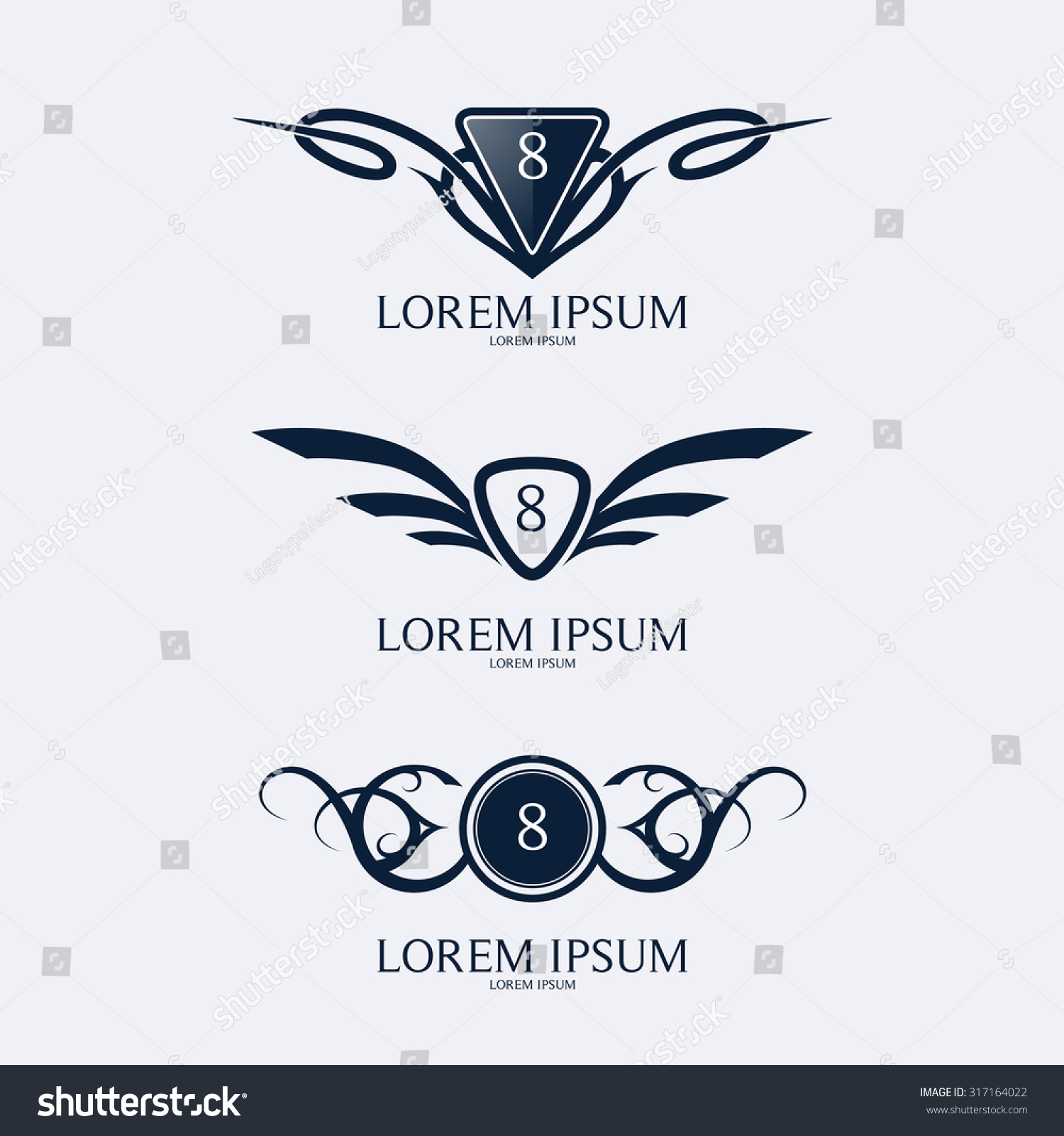 Number 8 Crest Logo Figures Vector Stock Vector (Royalty Free ...