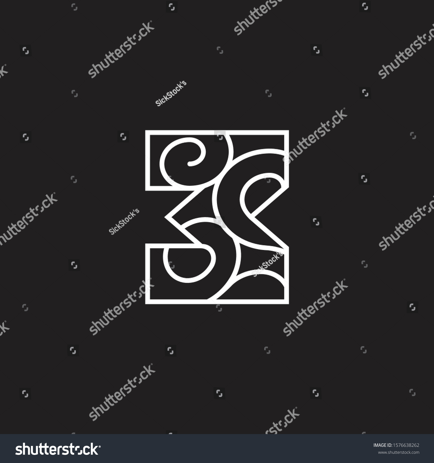 Number 3 Curves Thin Lines Art Stock Vector (Royalty Free) 1576638262 ...