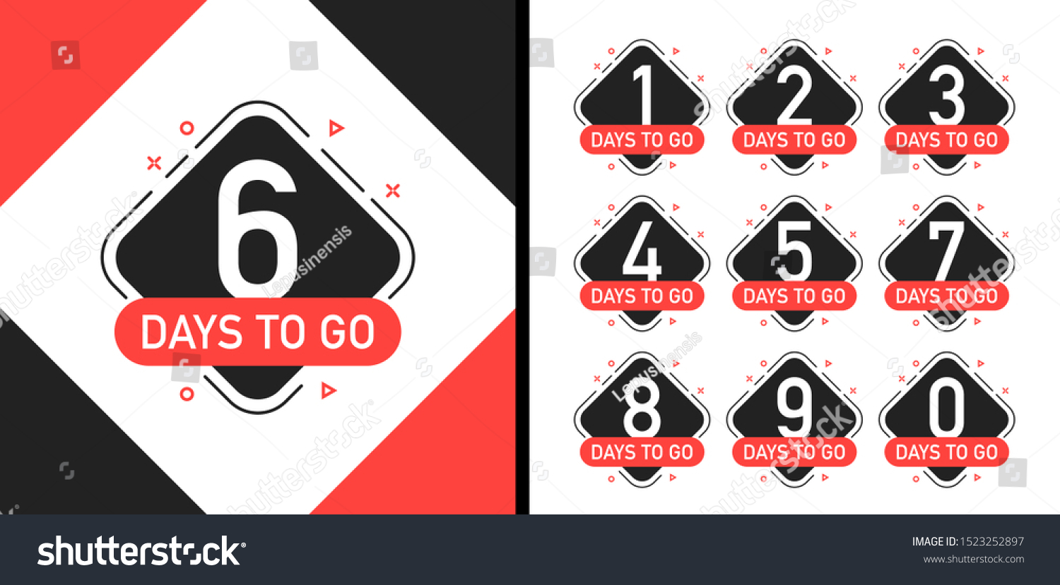 Number Days Left Countdown Vector Illustration Stock Vector (Royalty ...