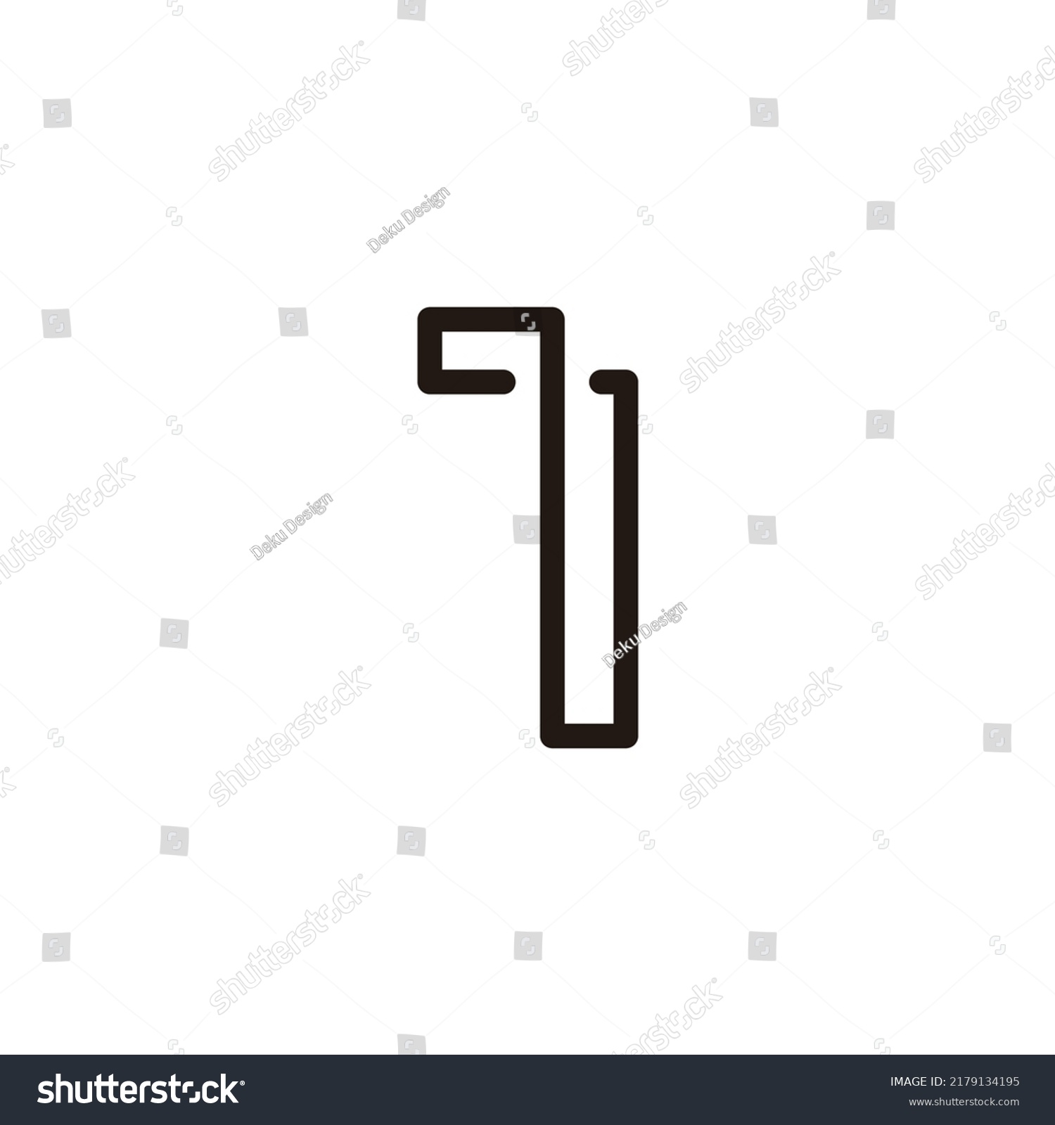 Number 1 Double Line Geometric Symbol Stock Vector (Royalty Free ...