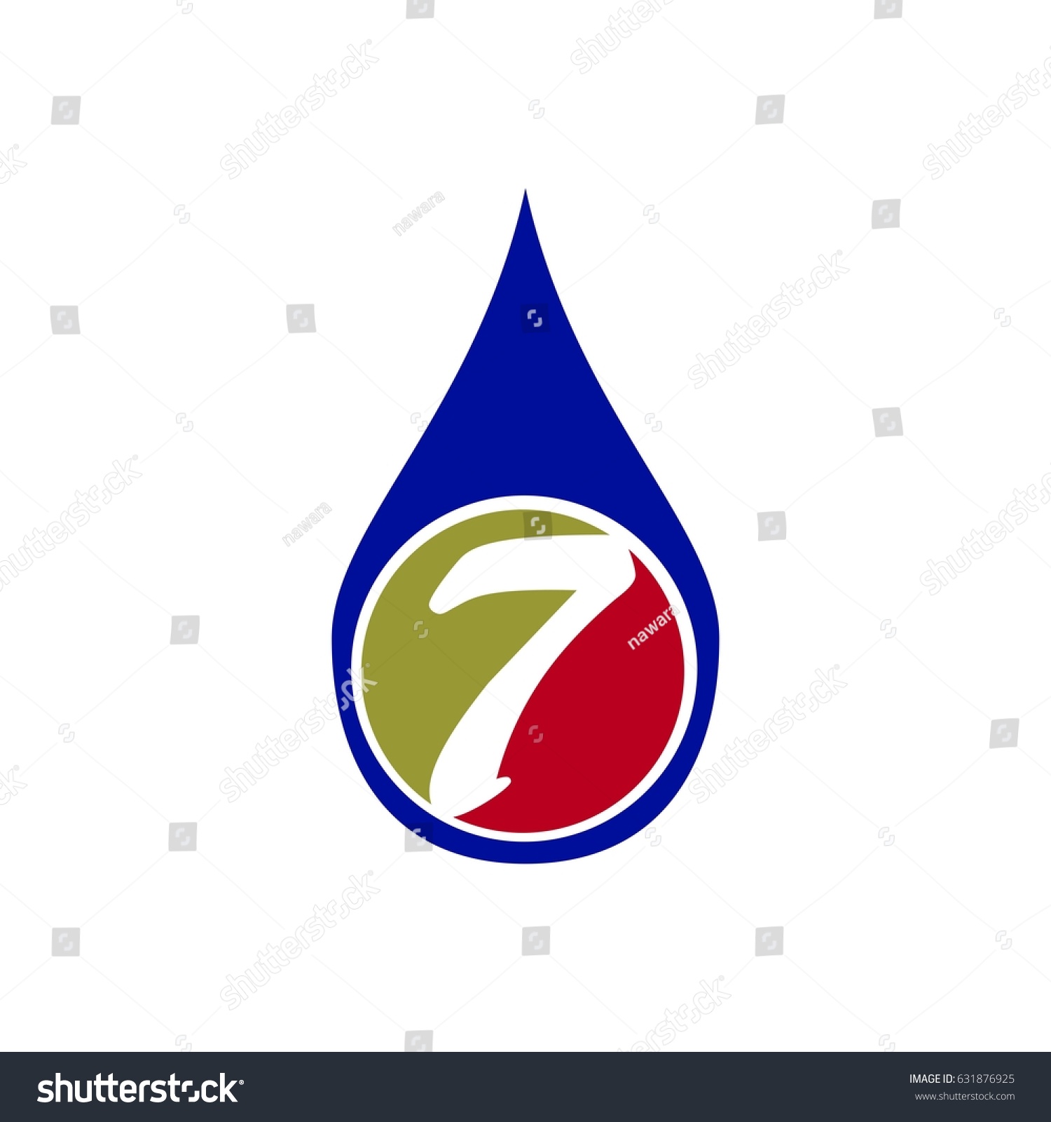 Number 7 Drop Water Logo Vector: เวกเตอร์สต็อก (ปลอดค่าลิขสิทธิ์ ...