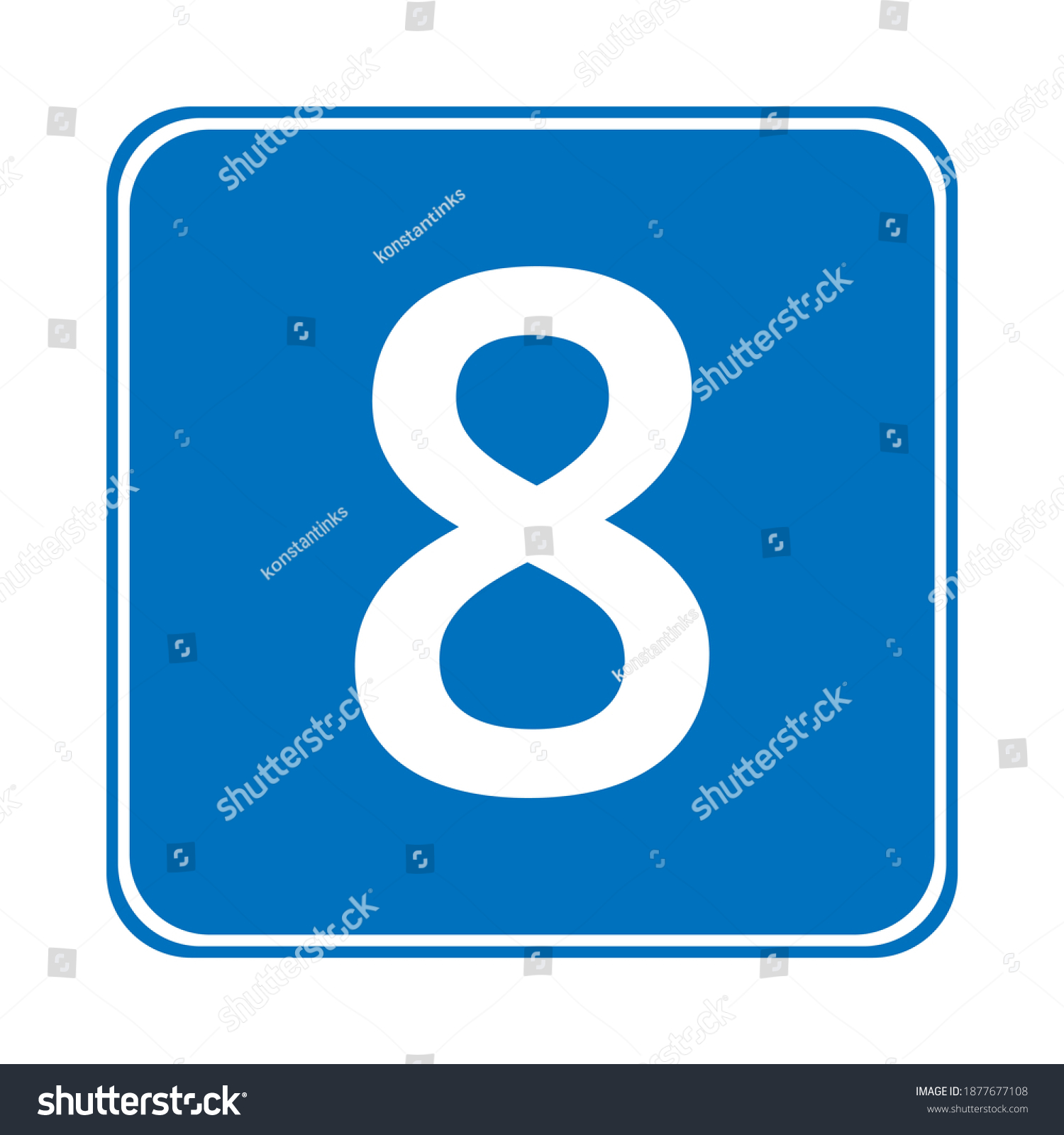 Number Eight Button On White Background Stock Vector (Royalty Free ...