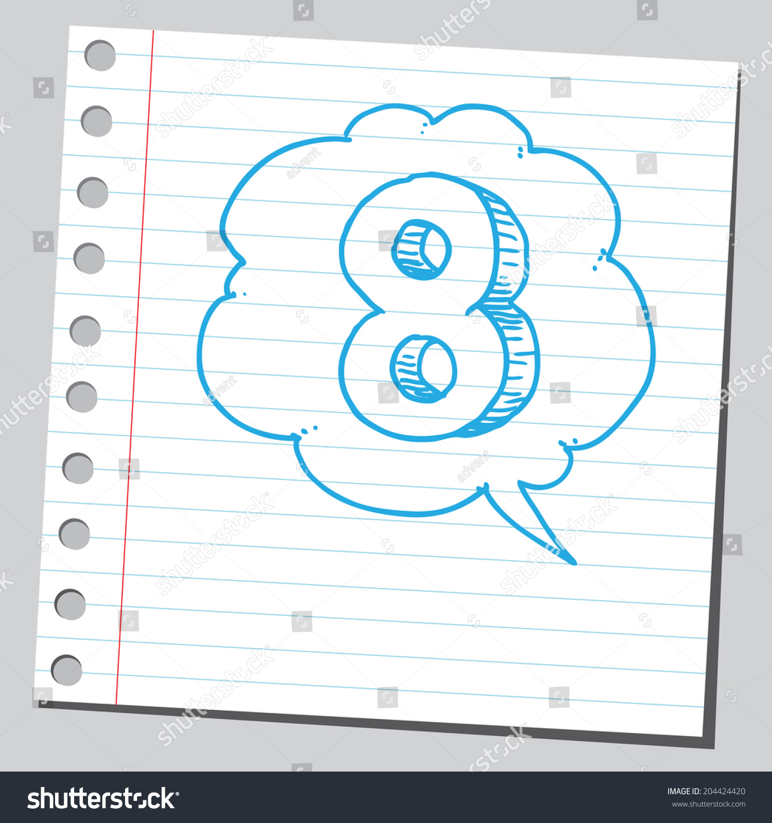 Number Eight Comic Bubble Stock Vector (Royalty Free) 204424420 ...