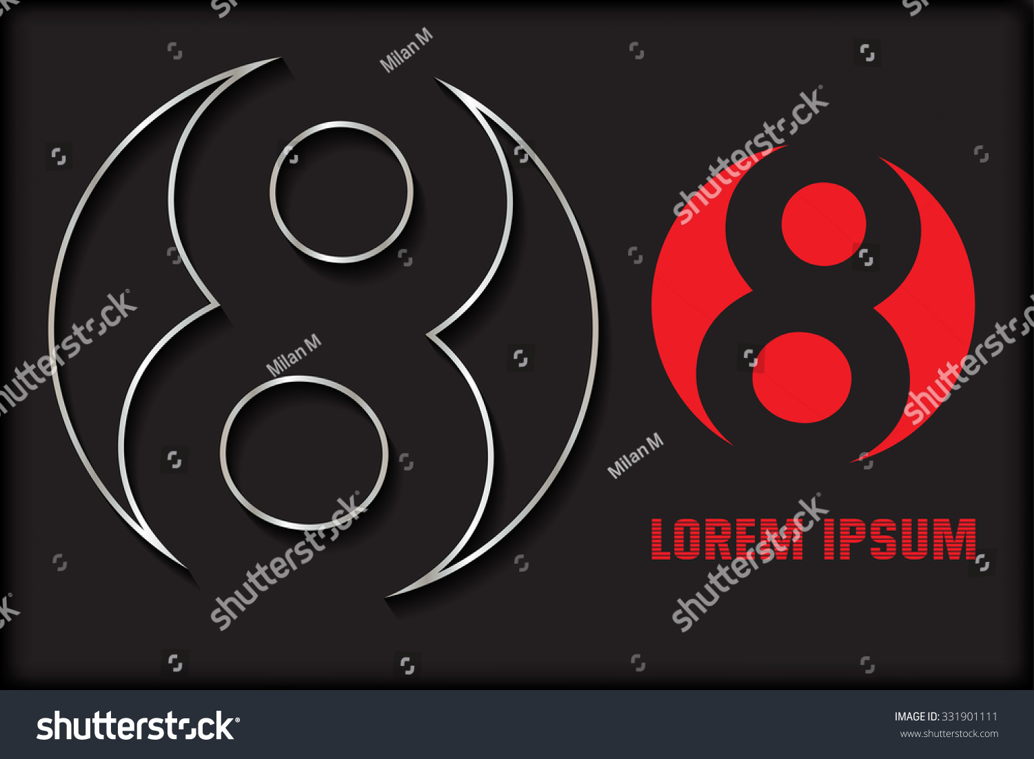 Logotipo número ocho.Plantilla vectorial logotipo 8.: vector de stock ...