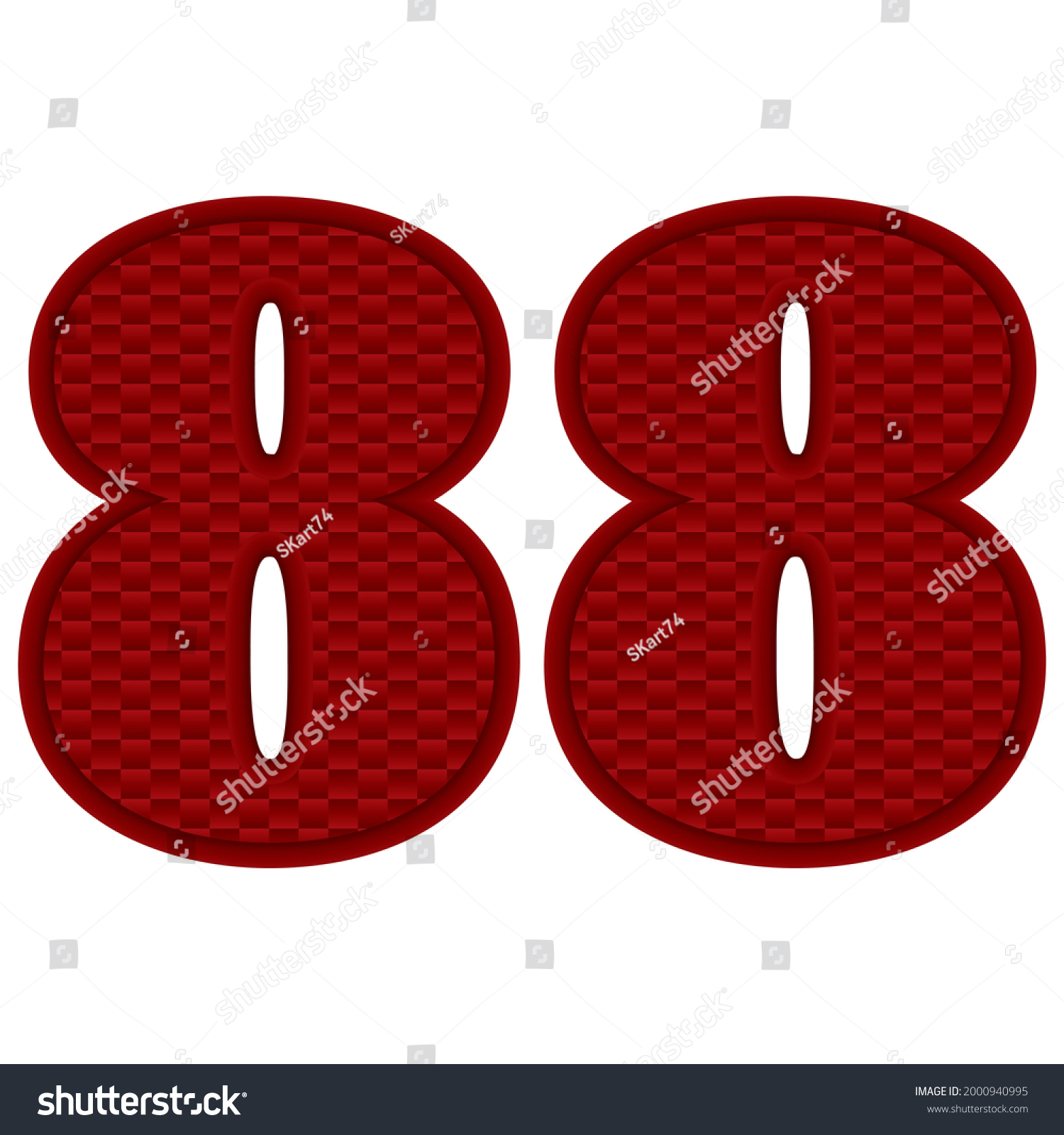 Number Eighty Eight Vector Illustration Red Stock Vector (Royalty Free ...