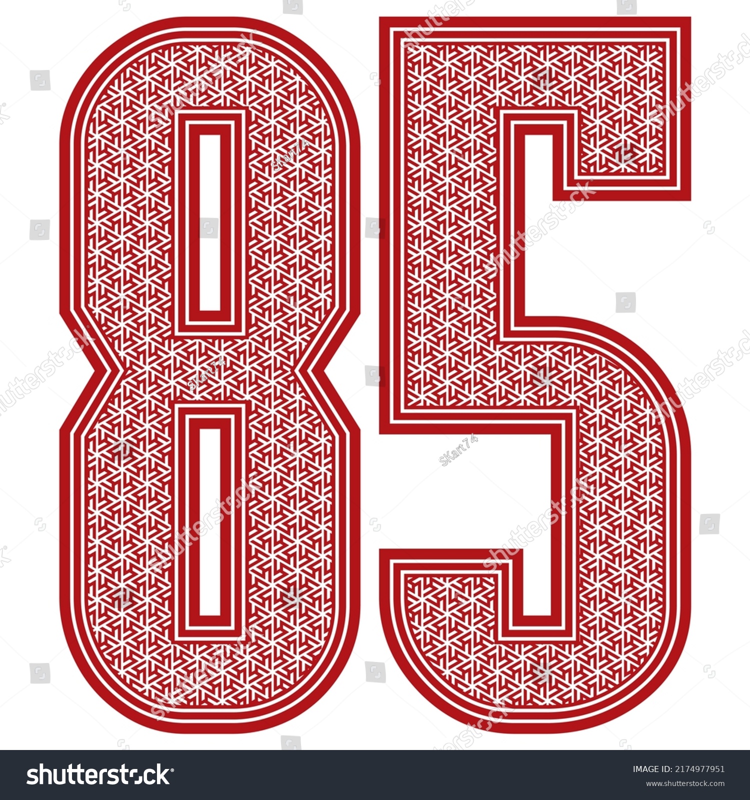 Number Eighty Five Abstract Geometric Pattern Stock Vector (Royalty ...