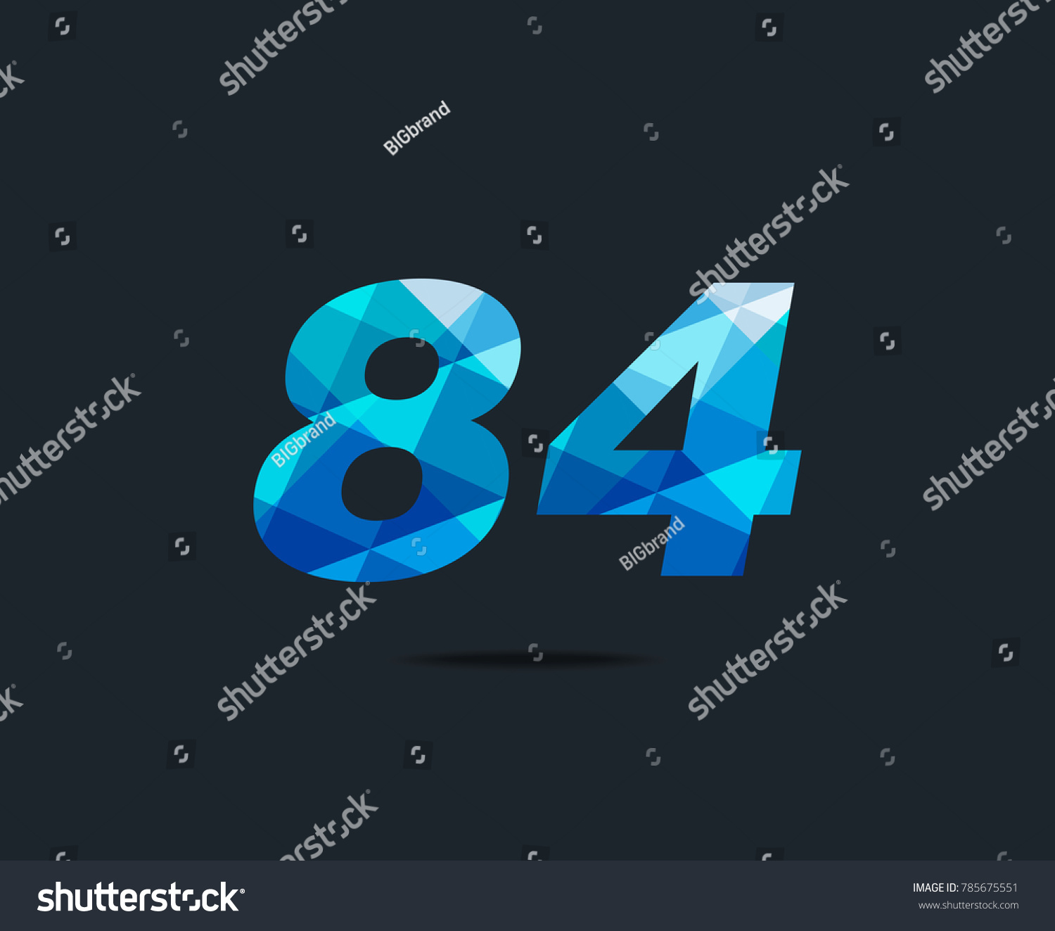 Number Eighty Four 84 Logo Icon Stock Vector (Royalty Free) 785675551 ...