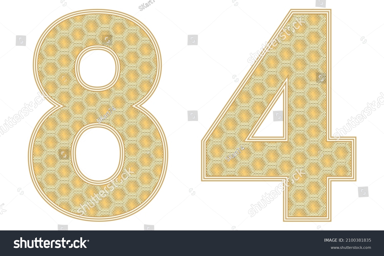 Number Eighty Four Vector Illustration Number Stock Vector (Royalty ...