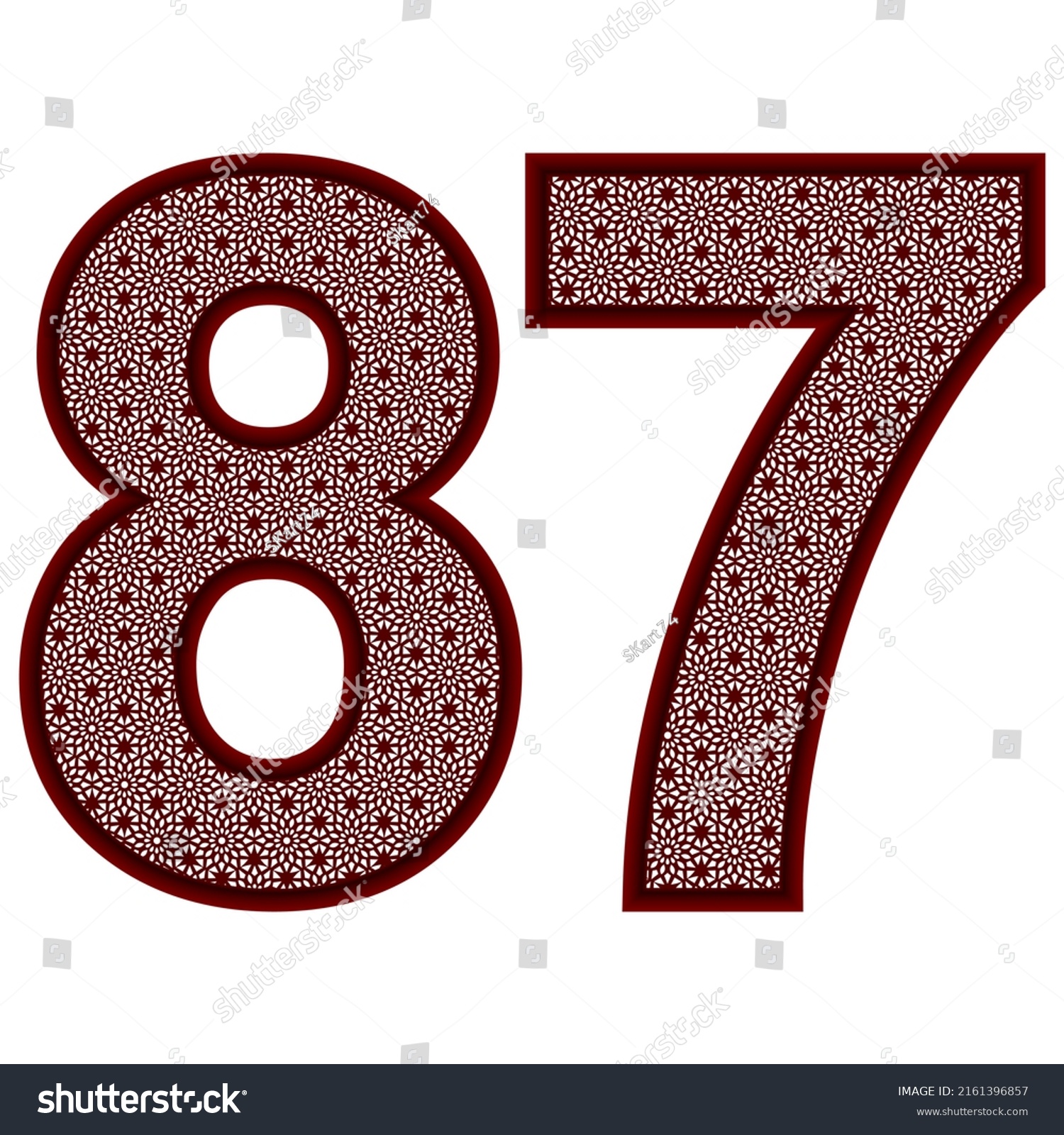Number Eighty Seven Islamic Pattern Vector Stock Vector (Royalty Free ...