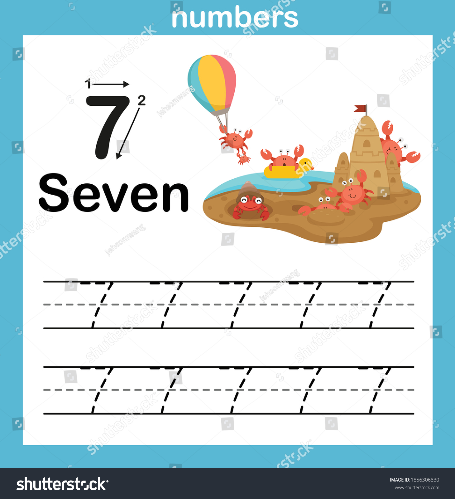 Number Exercise Cartoon Illustration Vector Stock Vector (Royalty Free ...