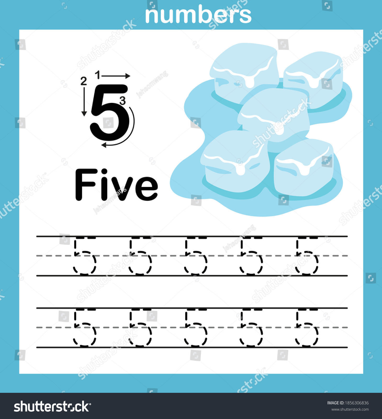 Number Exercise Cartoon Illustration Vector Stock Vector (Royalty Free ...
