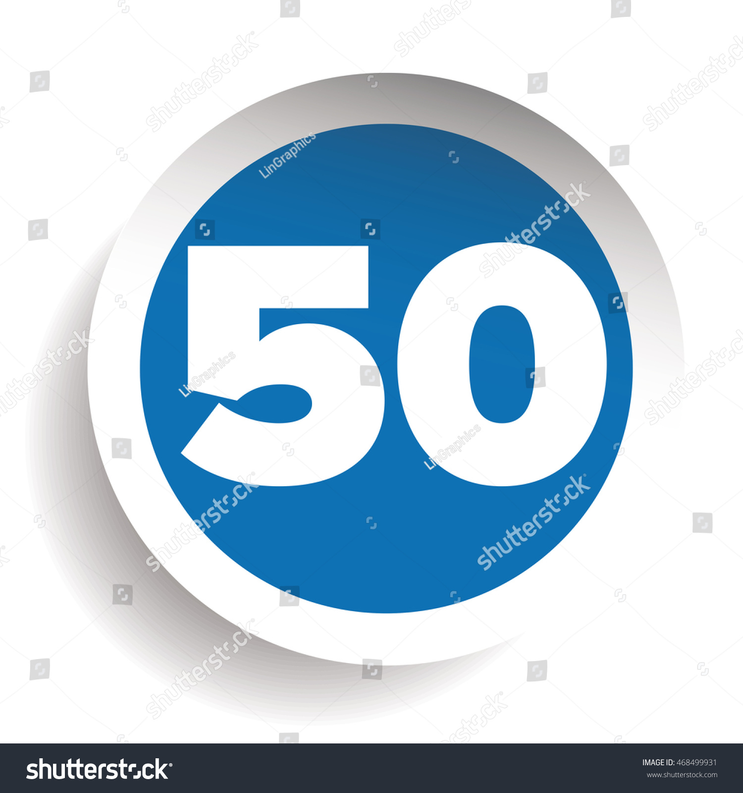 Number Fifty Icon Vector Stock Vector (Royalty Free) 468499931