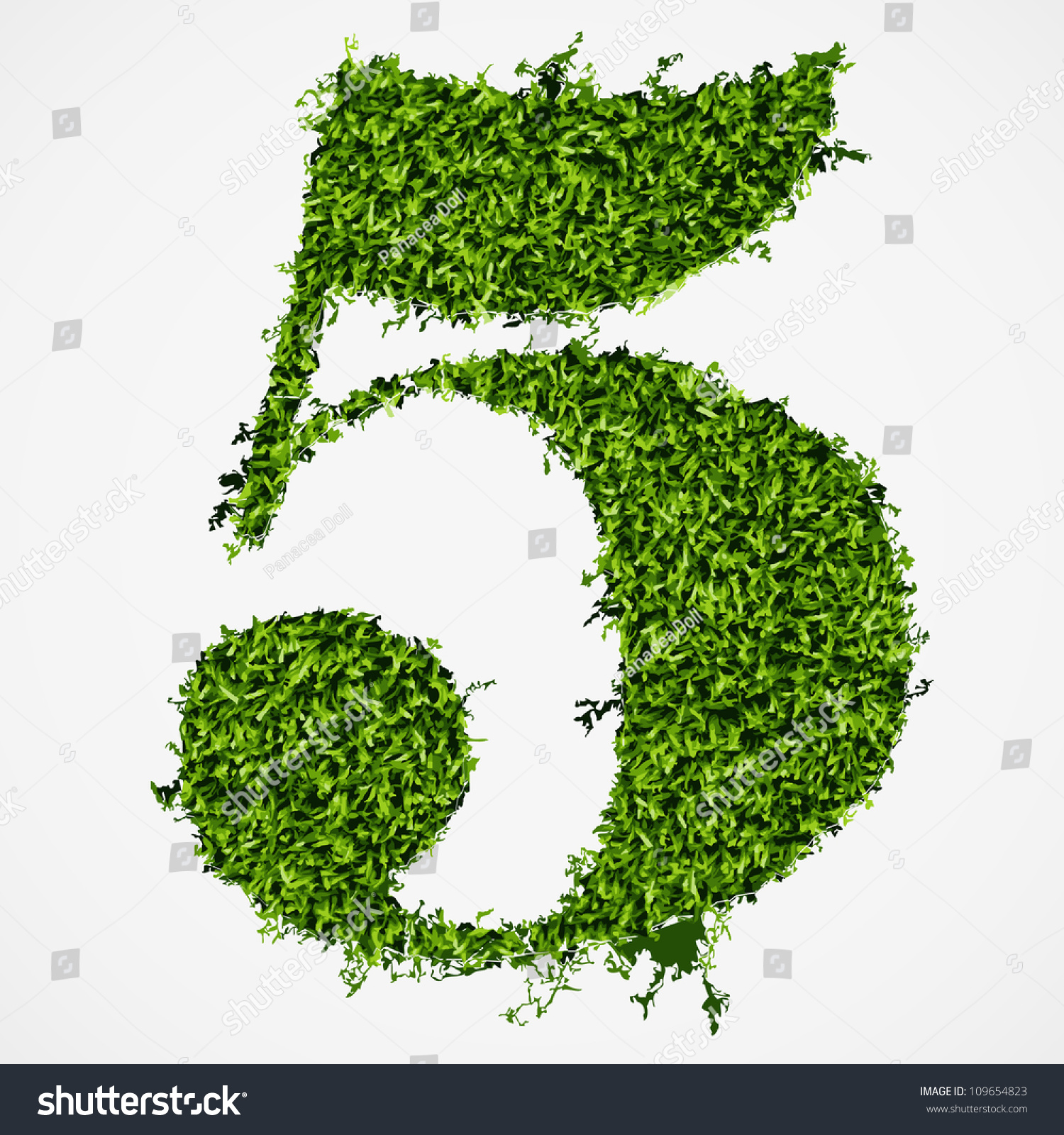 Number Five Grass Texture Vector Illustration Stock Vector (Royalty ...