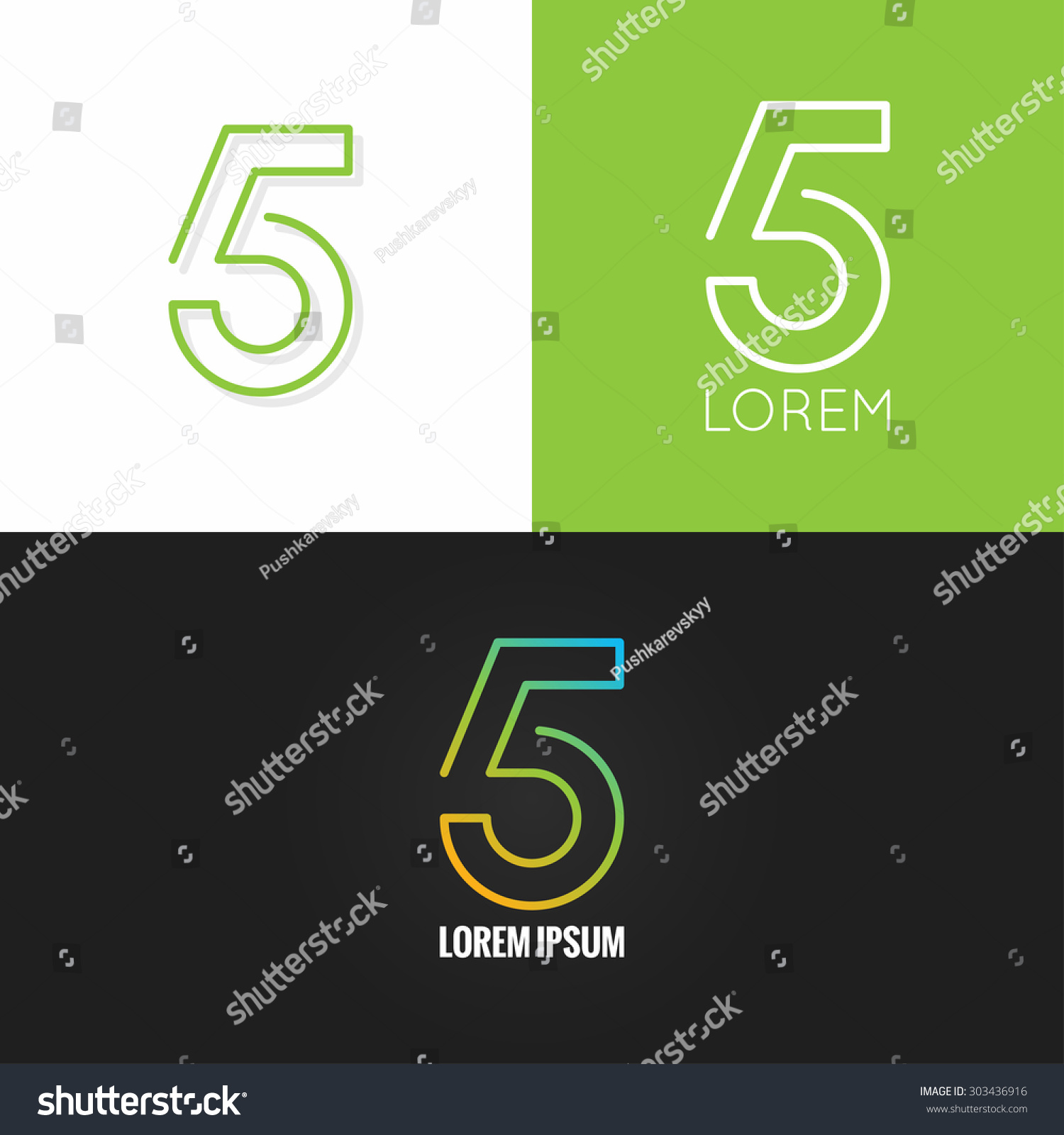 Number Five 5 Logo Design Icon: เวกเตอร์สต็อก (ปลอดค่าลิขสิทธิ์ ...