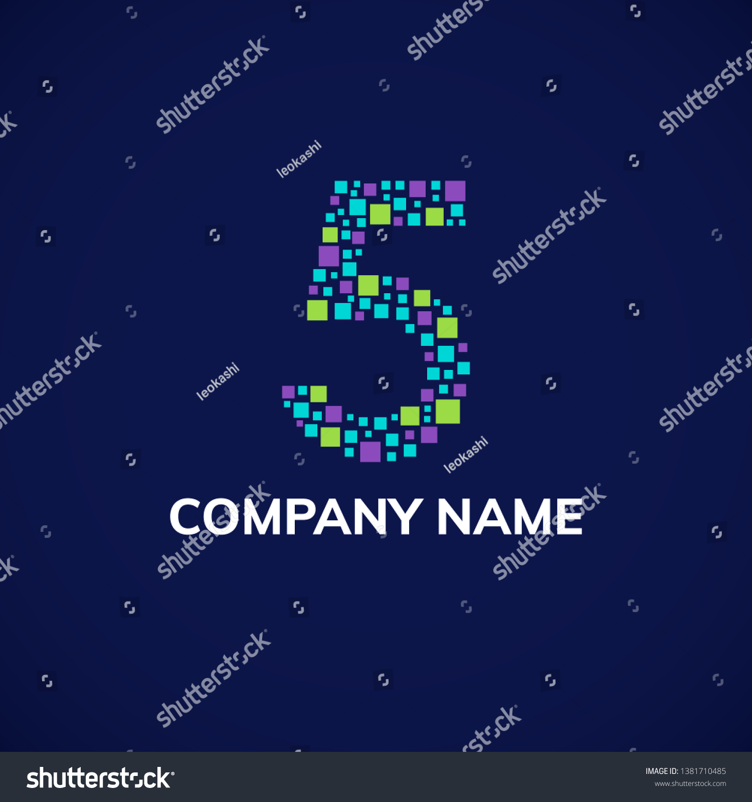 Number Five Logo Design Vector Illustration Stock Vector (Royalty Free ...
