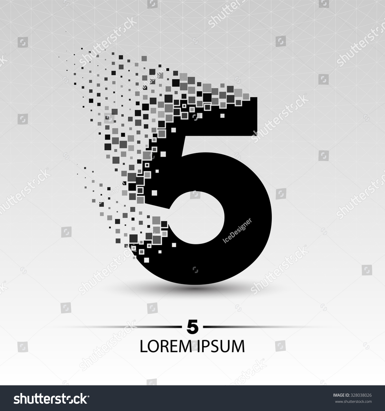 Number Five Logo Vector Design Illustration: vector de stock (libre de ...