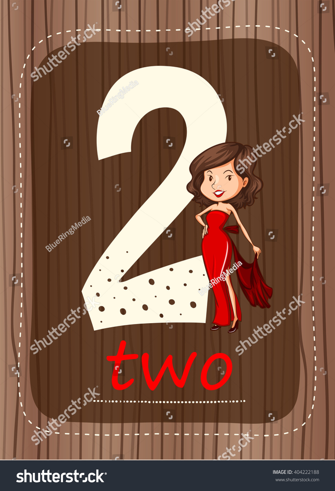 Number Flashcard Two Stock Vector (Royalty Free) 404222188 | Shutterstock