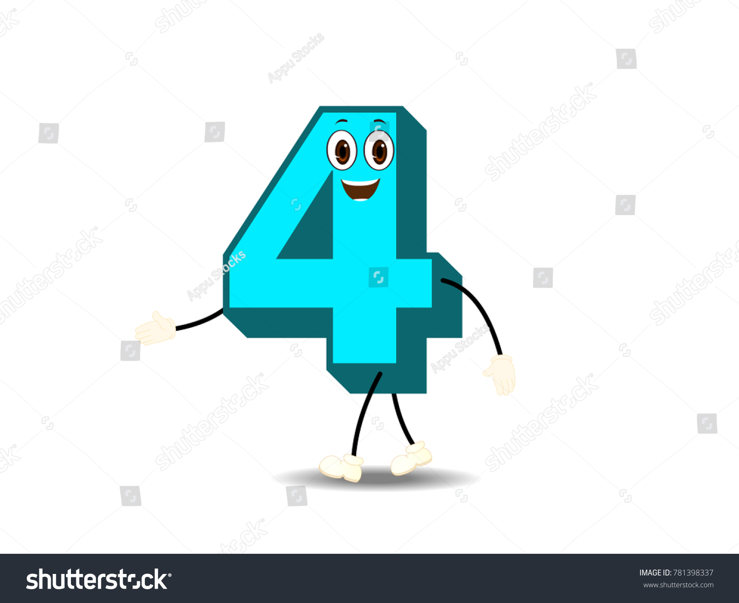 Number Four Cartoon Vector Image Stock Vector (Royalty Free) 781398337 ...