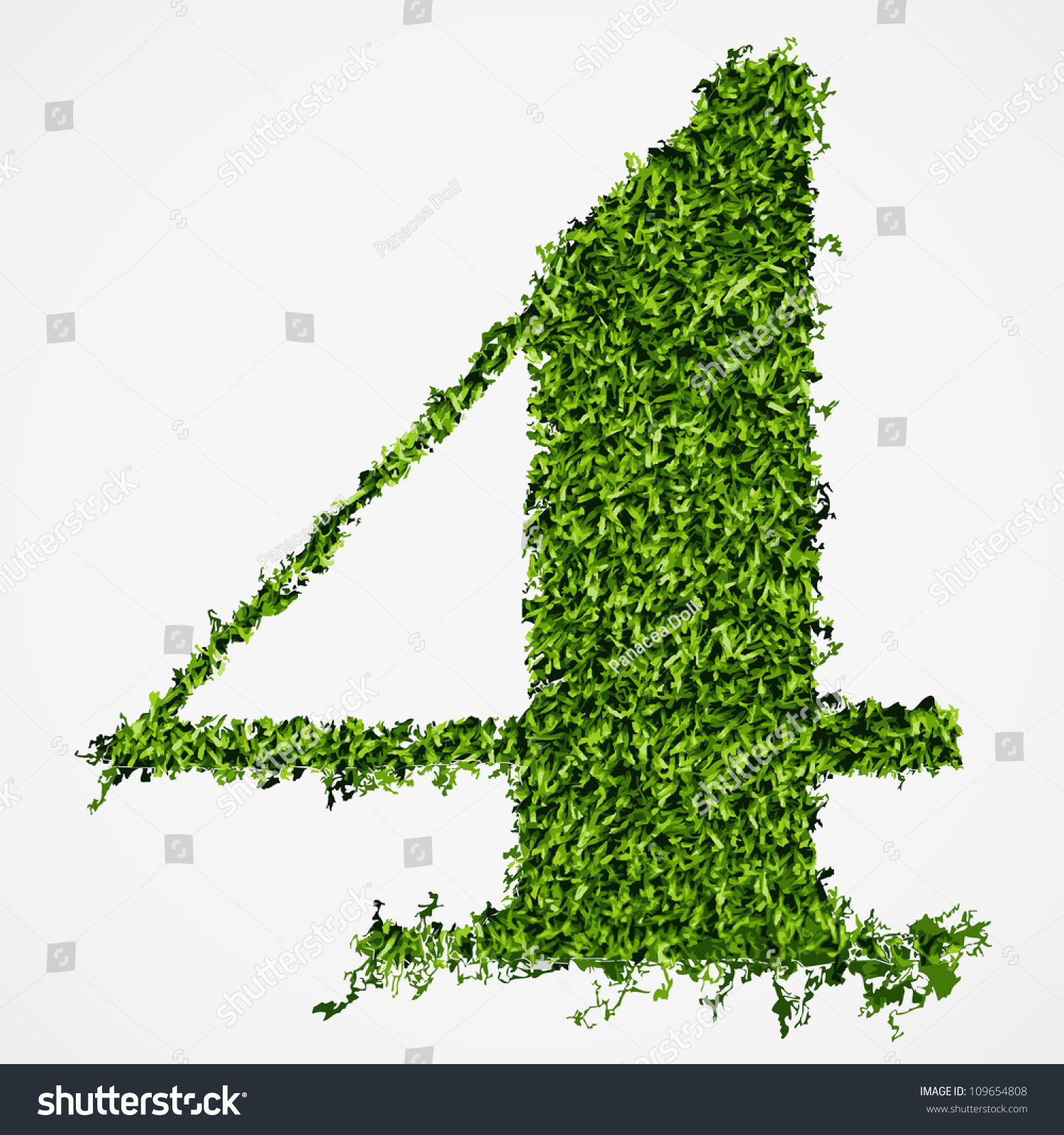 Number Four Grass Texture Vector Illustration Stock Vector (Royalty ...