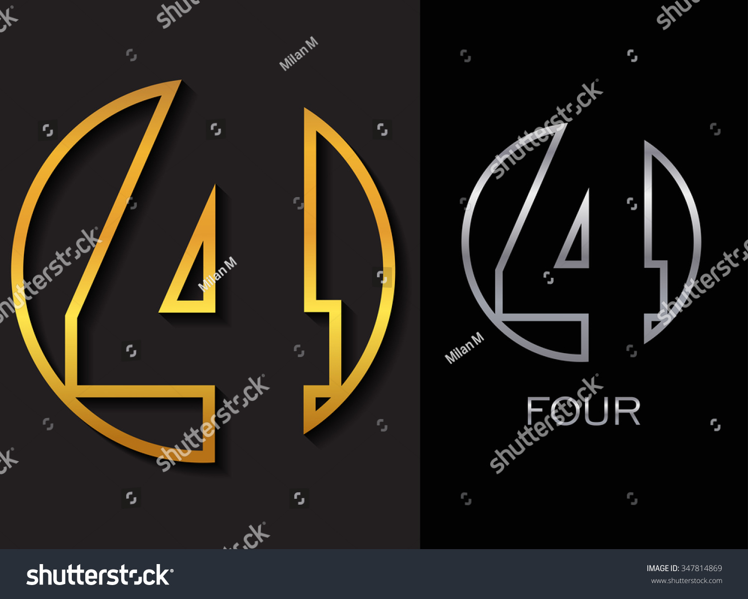 Number Four Logologo 4 Vector Template Stock Vector (Royalty Free ...