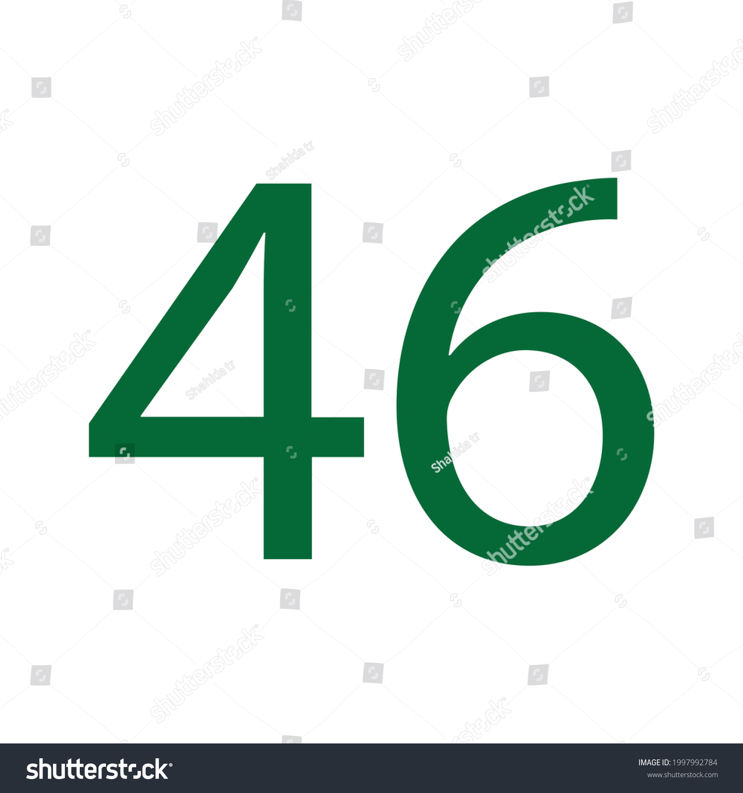 Number Fourty Six Simple Clip Art Stock Vector (Royalty Free ...
