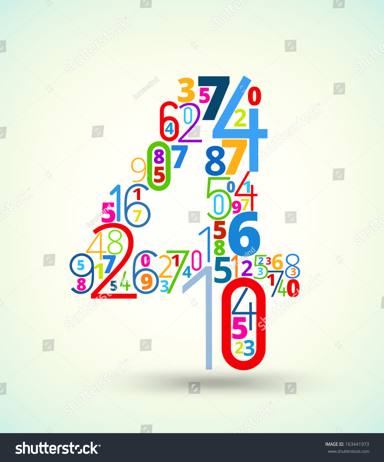Number 4 Rainbow Colored Numbers Typography Stock Vector (Royalty Free ...