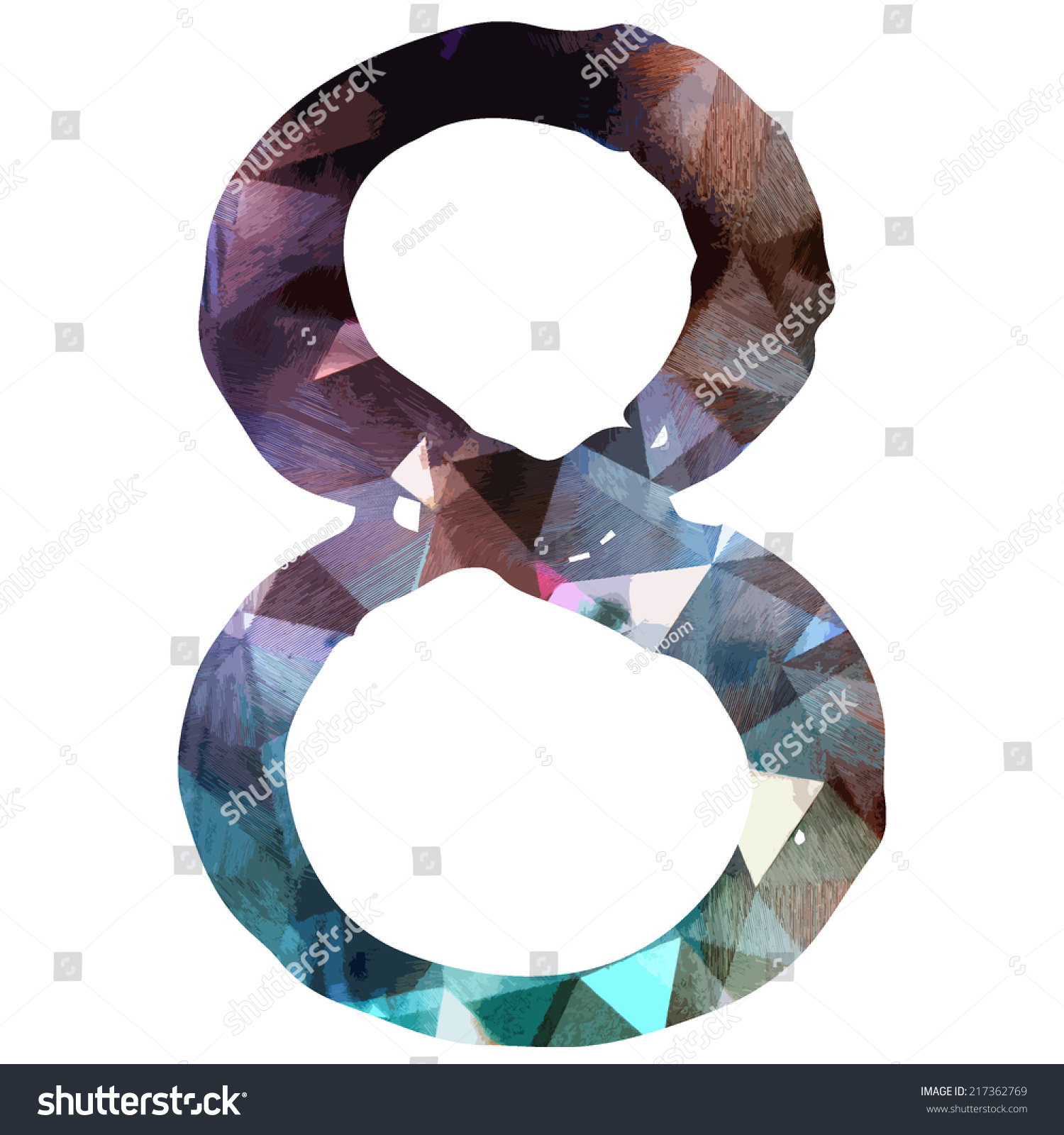 Number Gems Style Vector Eps10 Stock Vector (Royalty Free) 217362769 ...