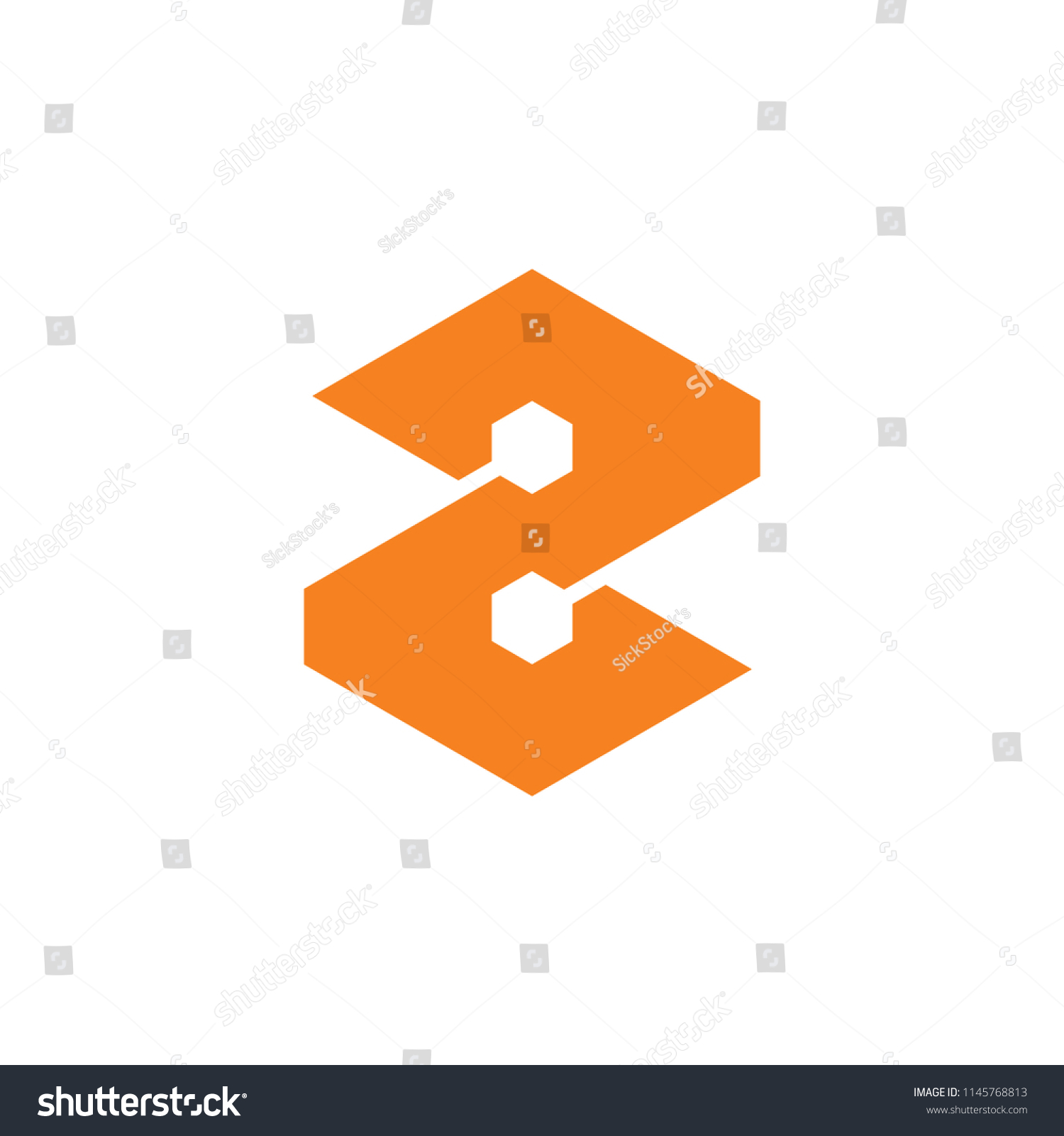 Number 2 Geometric Hexagon Logo Vector Stock Vector (Royalty Free ...