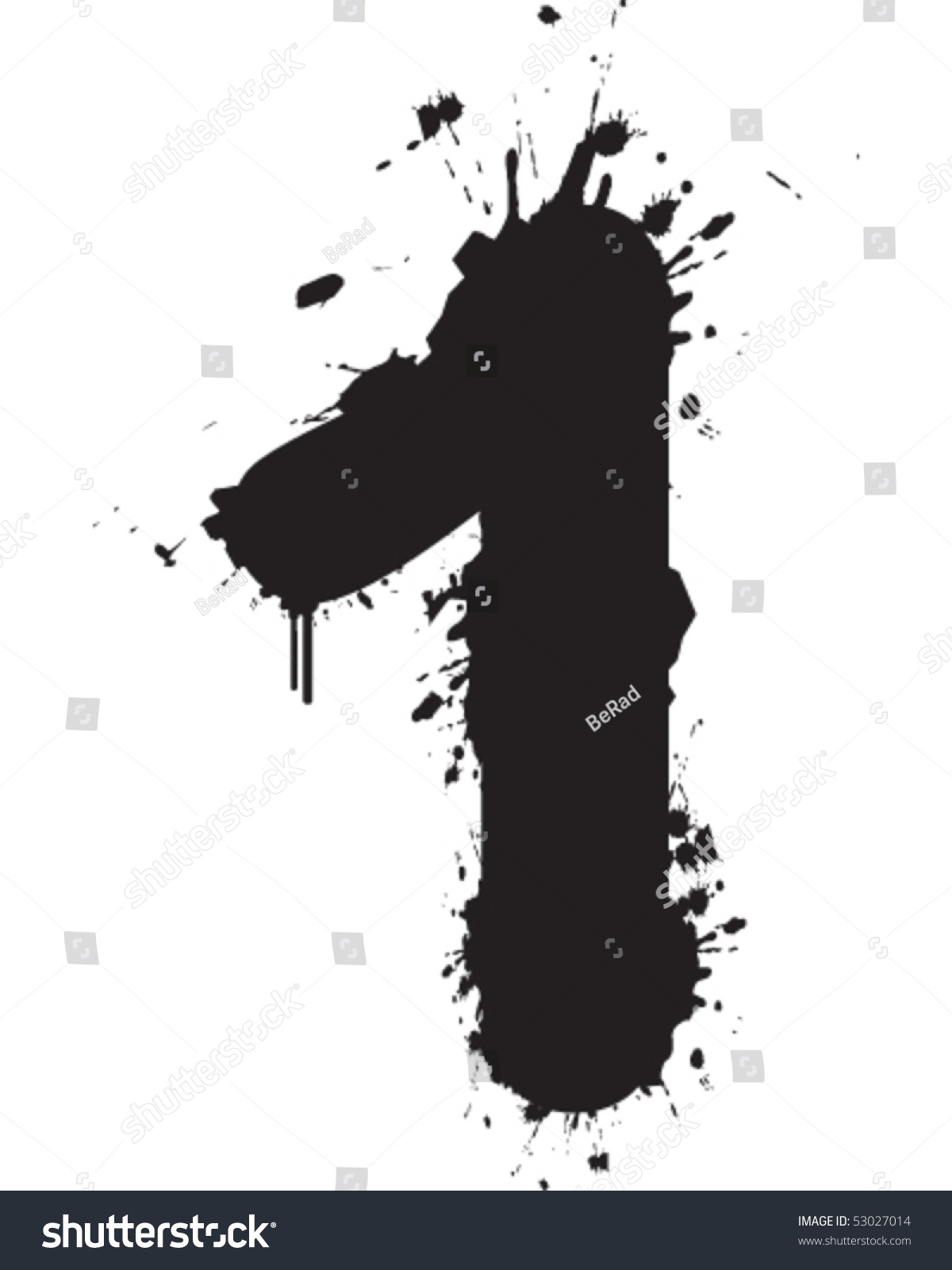 Number Graffiti One Stock Vector (Royalty Free) 53027014 | Shutterstock