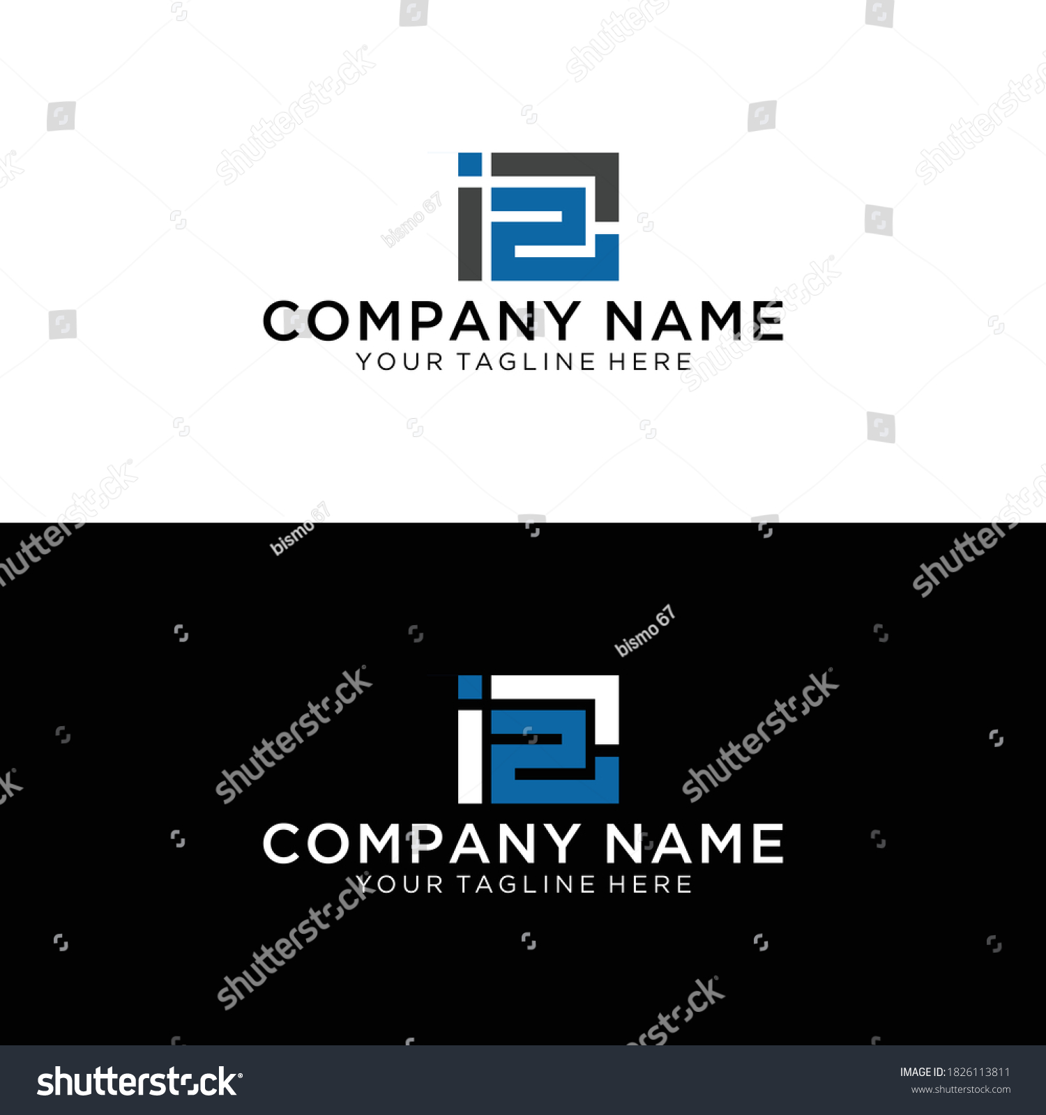 Number I2 Square Geometric Logo Vector Stock Vector (Royalty Free ...