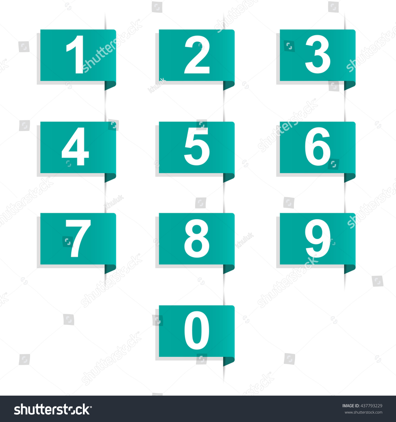 Number Icons: vector de stock (libre de regalías) 437793229 | Shutterstock